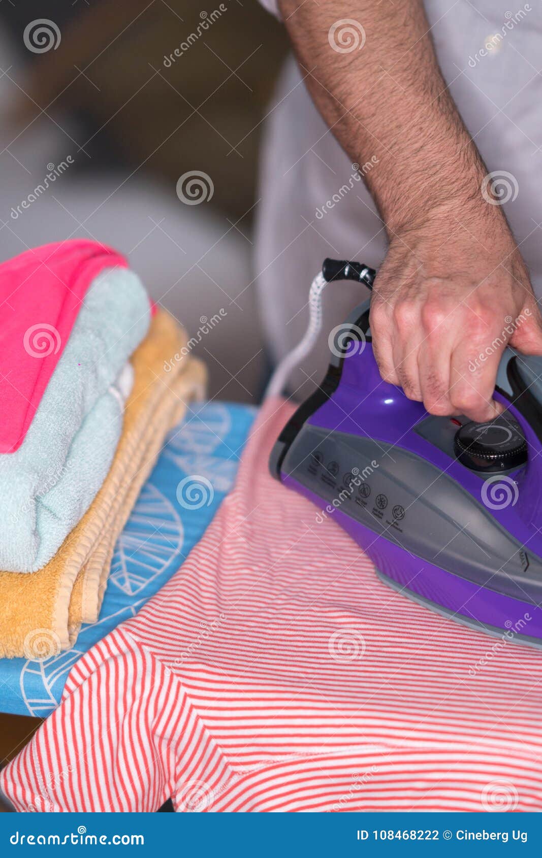 Stay-at-home dad ironing stock photo. Image of domestic - 108468222