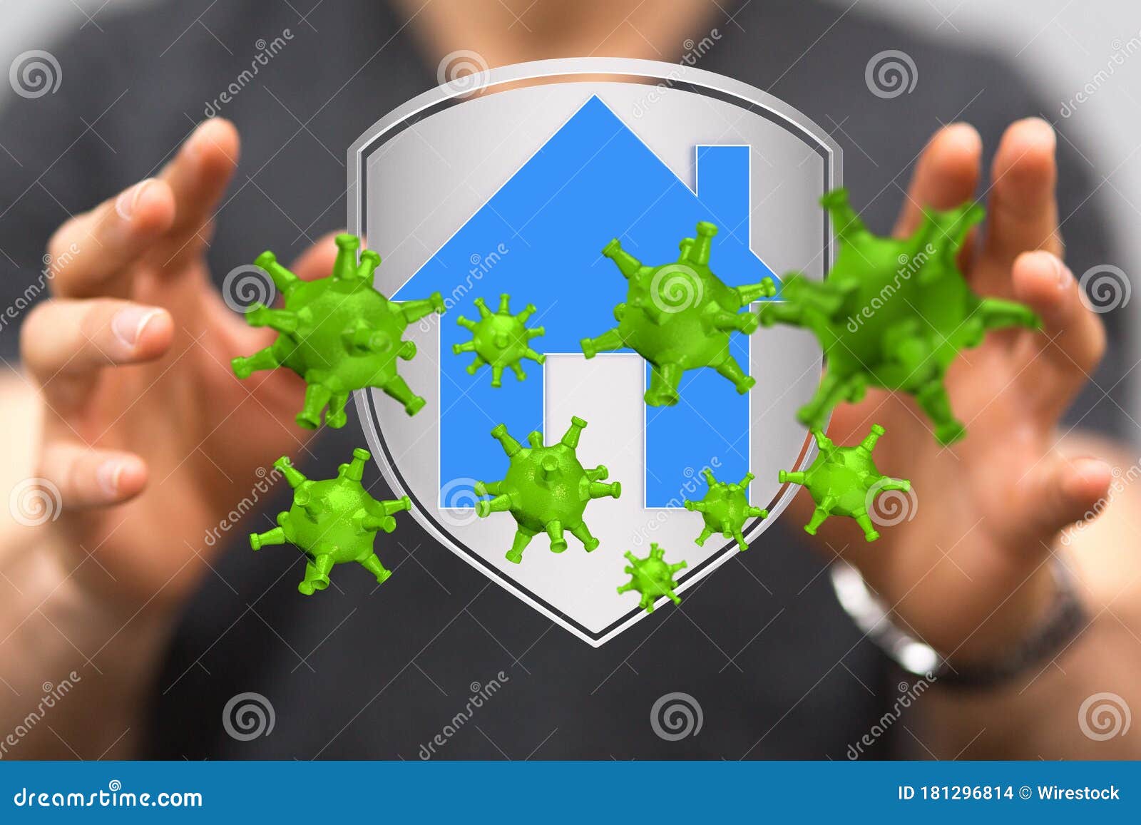 A Stay Home Digital Stay Safe 3d Stock Photo - Image of home ...