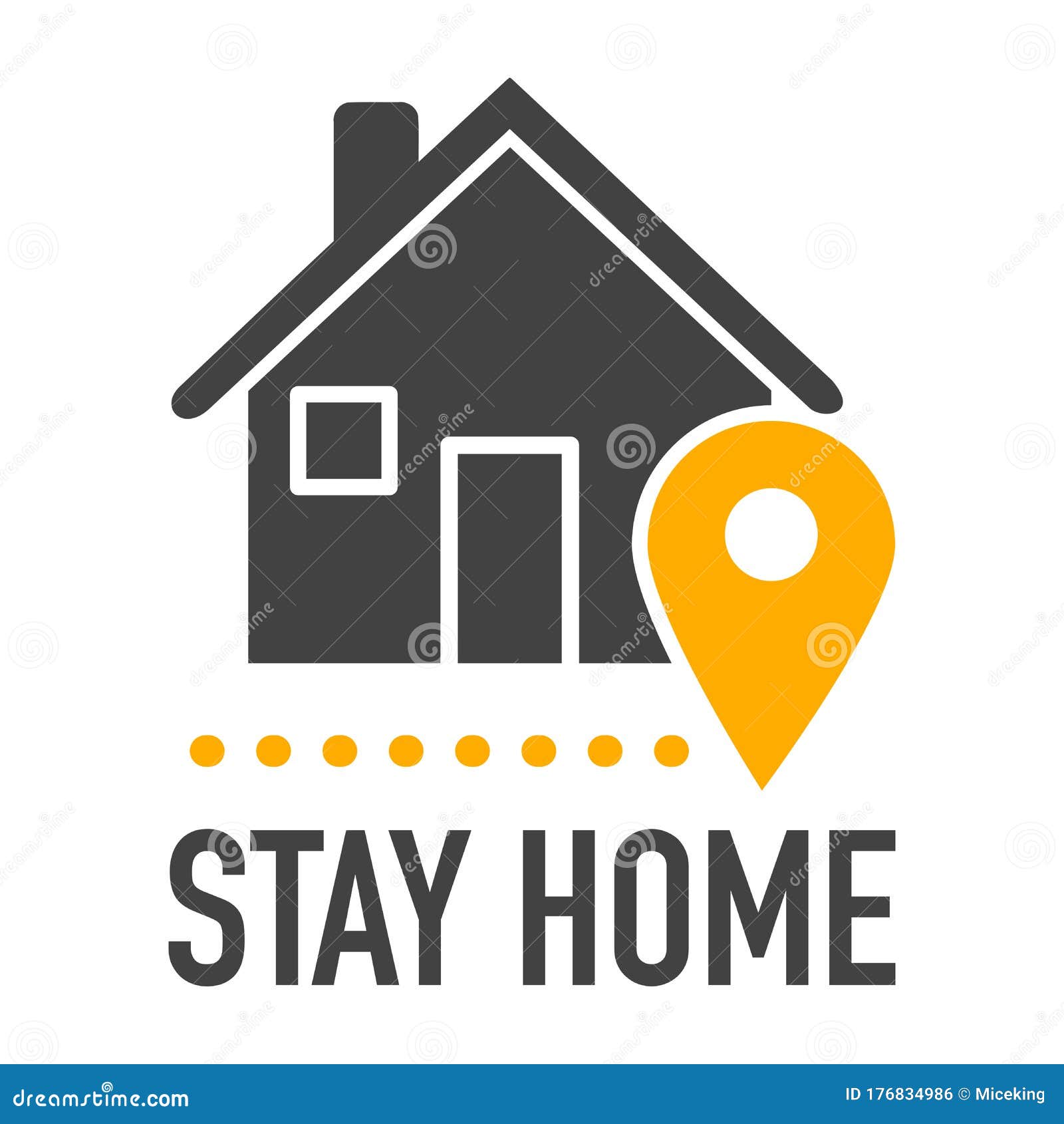 Stay Home Icon during Coronavirus Covid-19 Stock Vector - Illustration ...