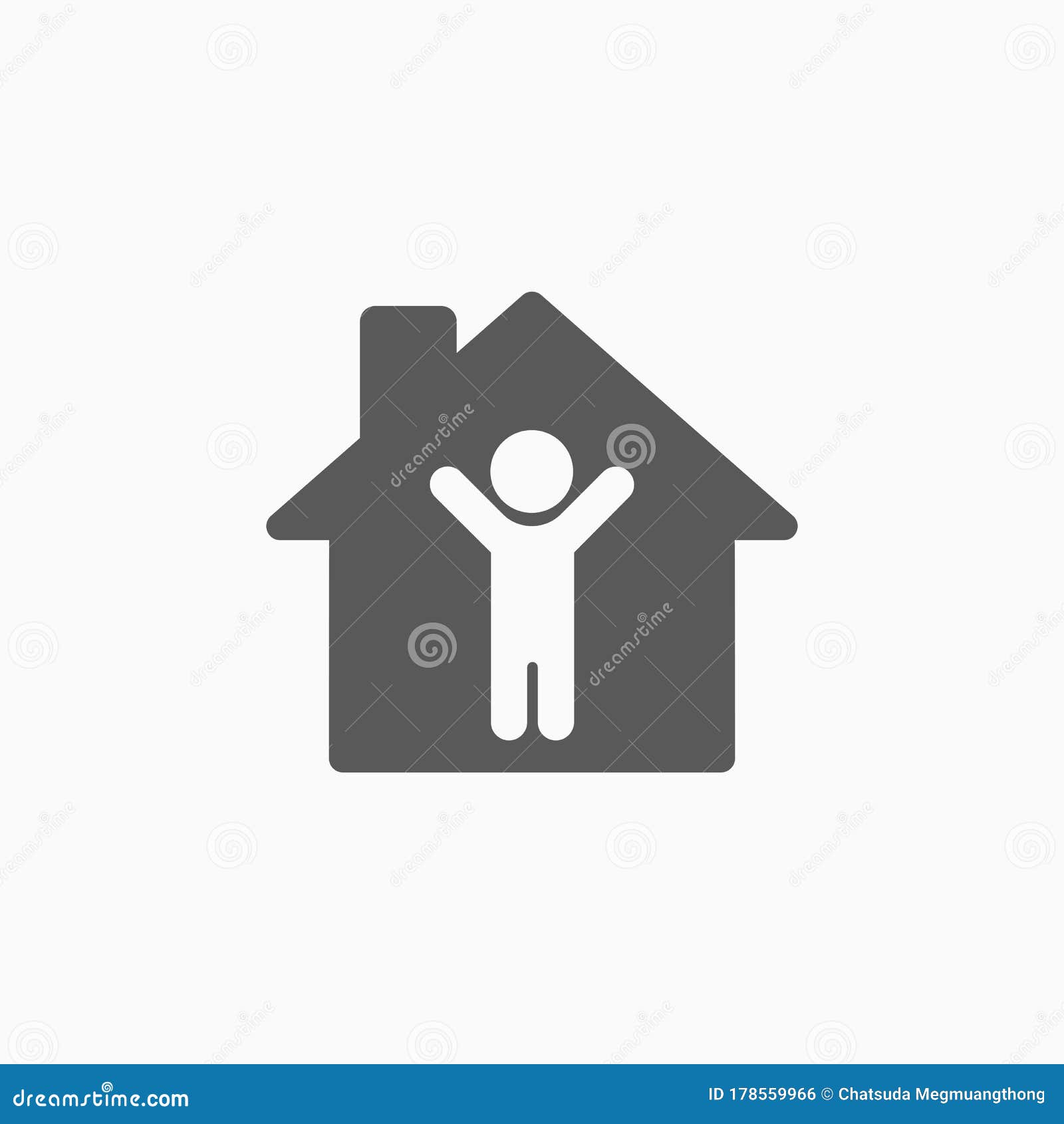 Stay Home Icon, People Stay at Home Vector Stock Vector - Illustration ...