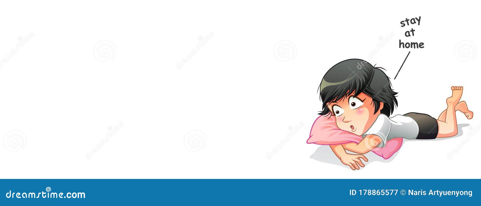 Stay at Home Illustration Cartoon Stock Vector - Illustration of ...