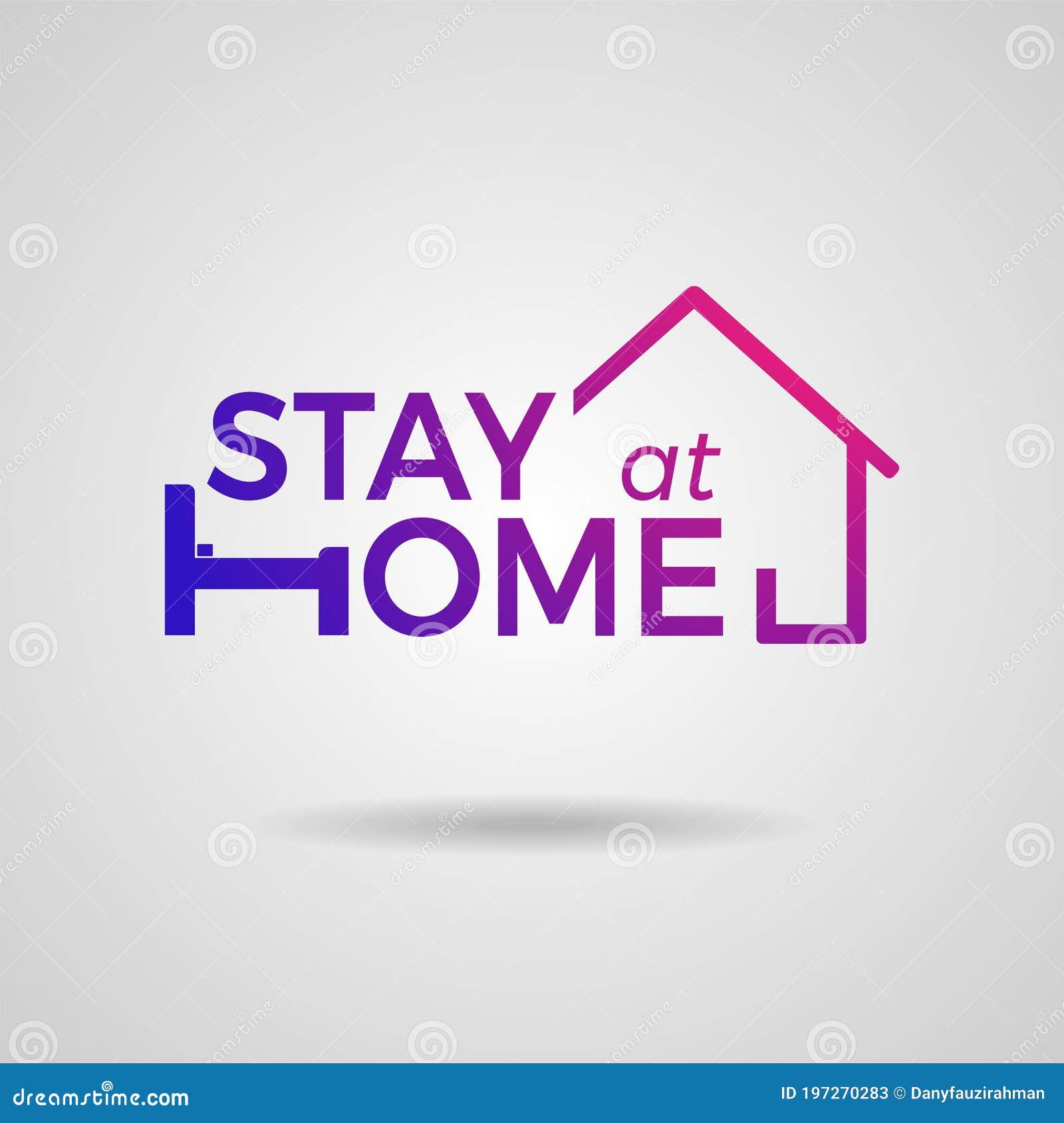 Stay at Home Logo Vector with Gradent Color Stock Vector - Illustration ...