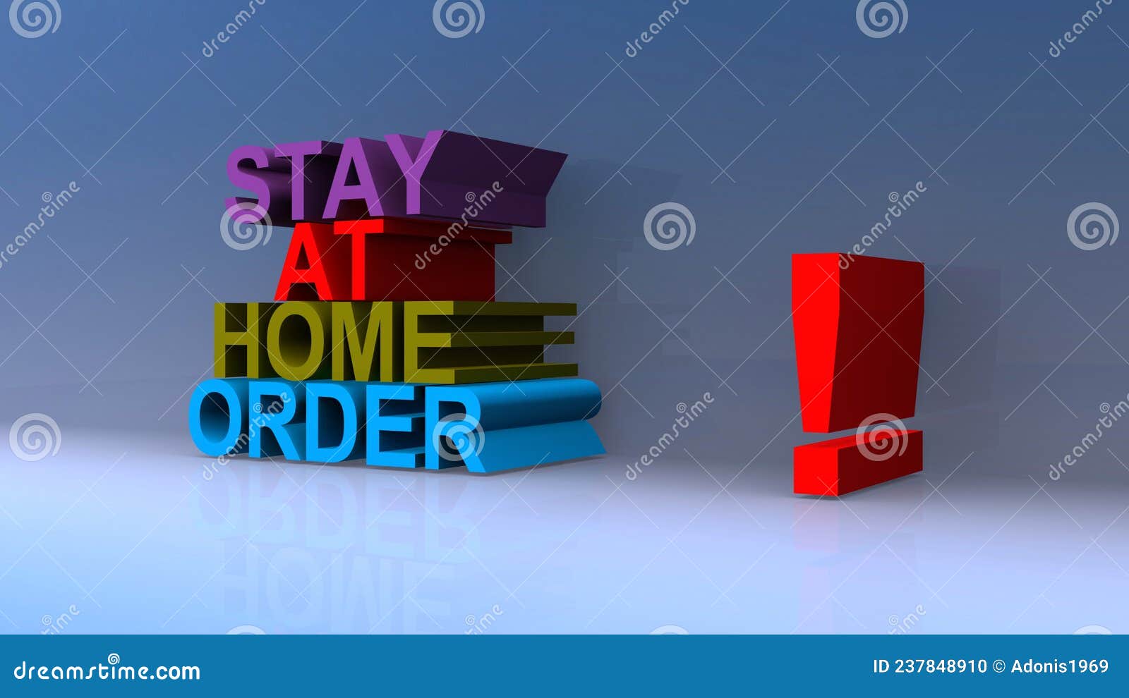 Stay at home order on blue stock illustration. Illustration of isolated ...
