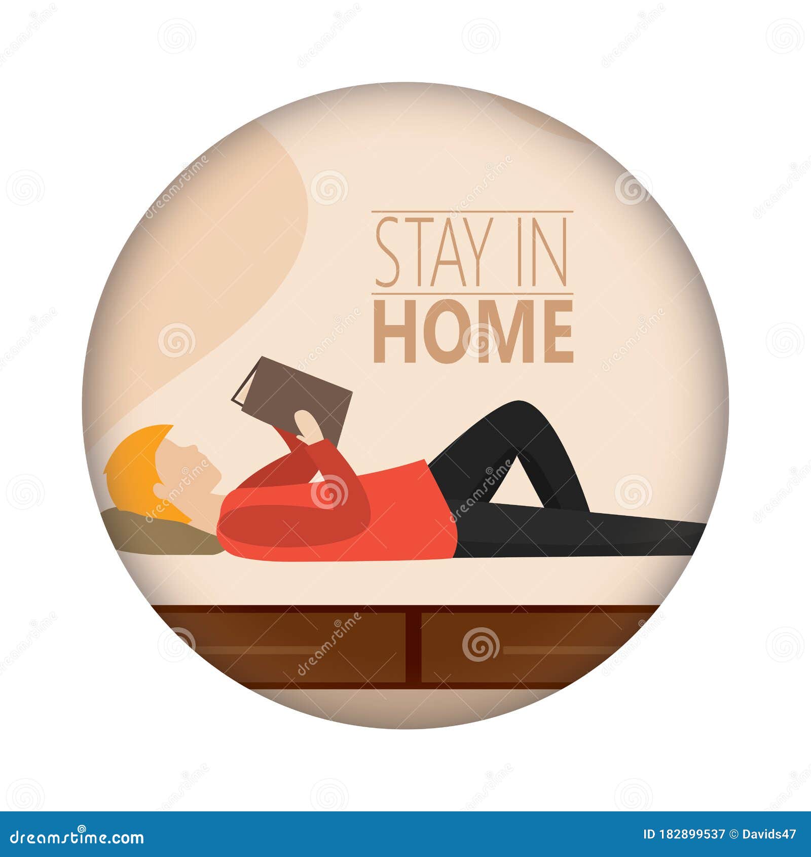 Stay in home poster stock vector. Illustration of book - 182899537