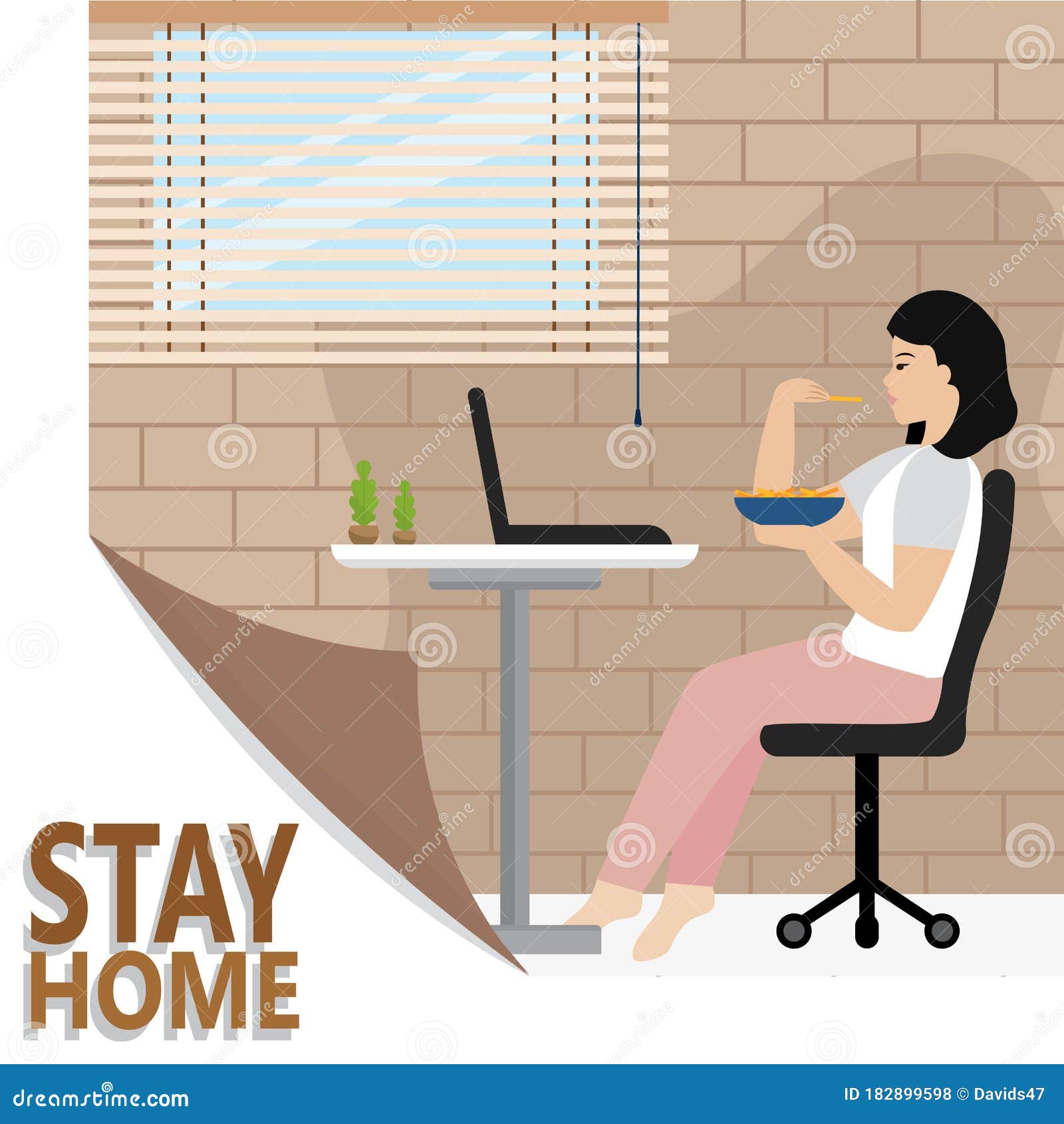 Stay in home poster stock vector. Illustration of vector - 182899598