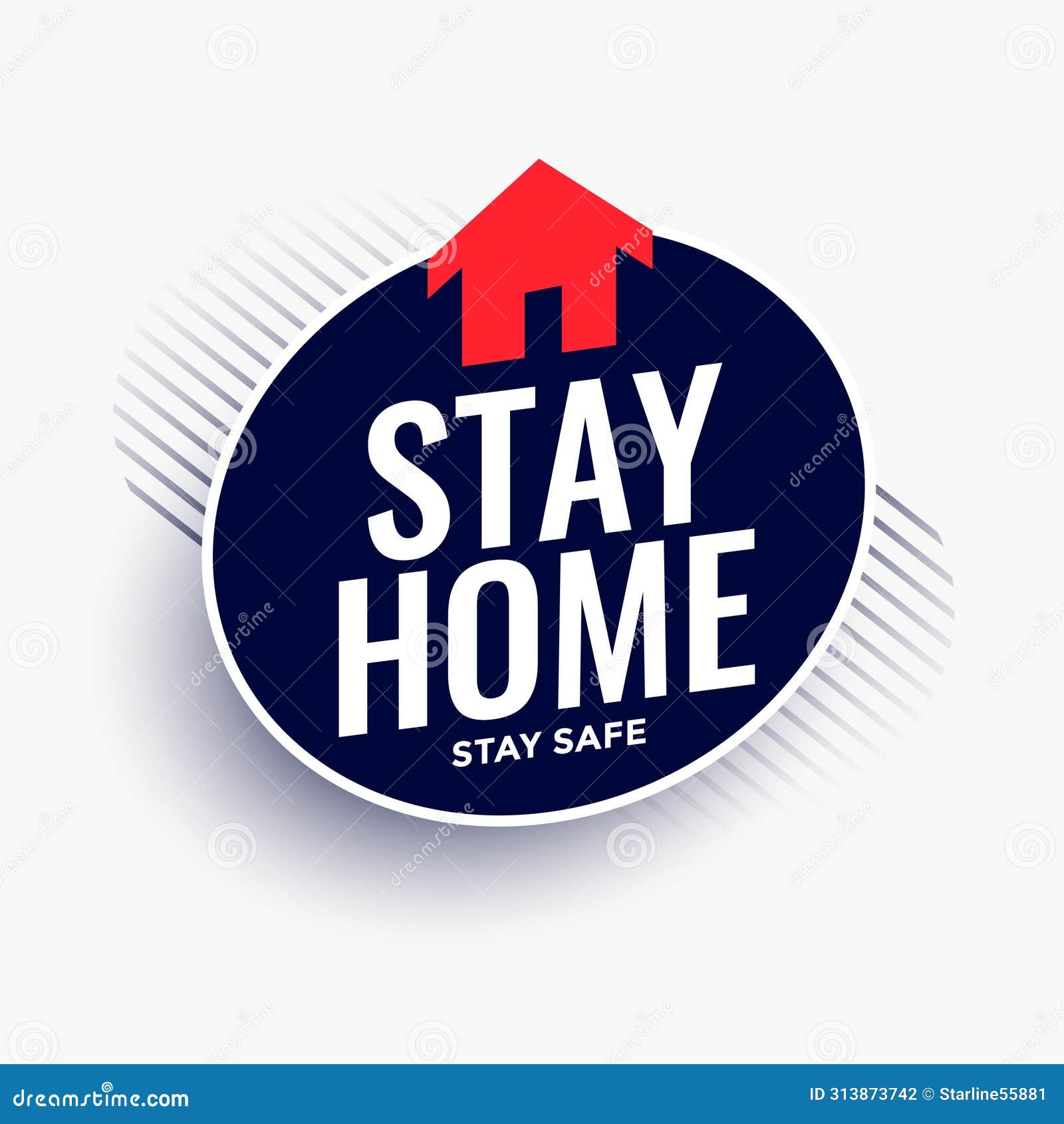 Stay Home Stay Safe Message with House Symbol Stock Vector ...