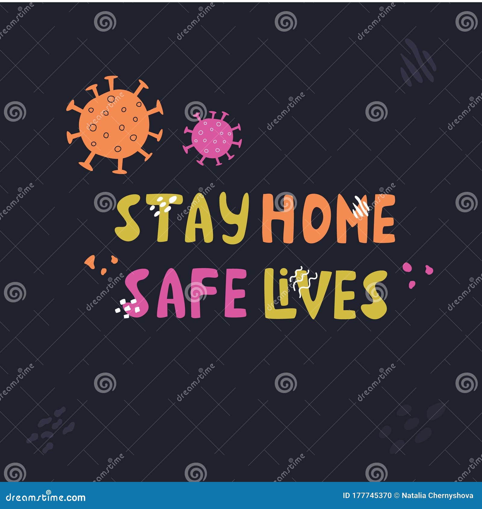 Stay Home, Same Lives Lettering Slogan, Text Stock Vector ...