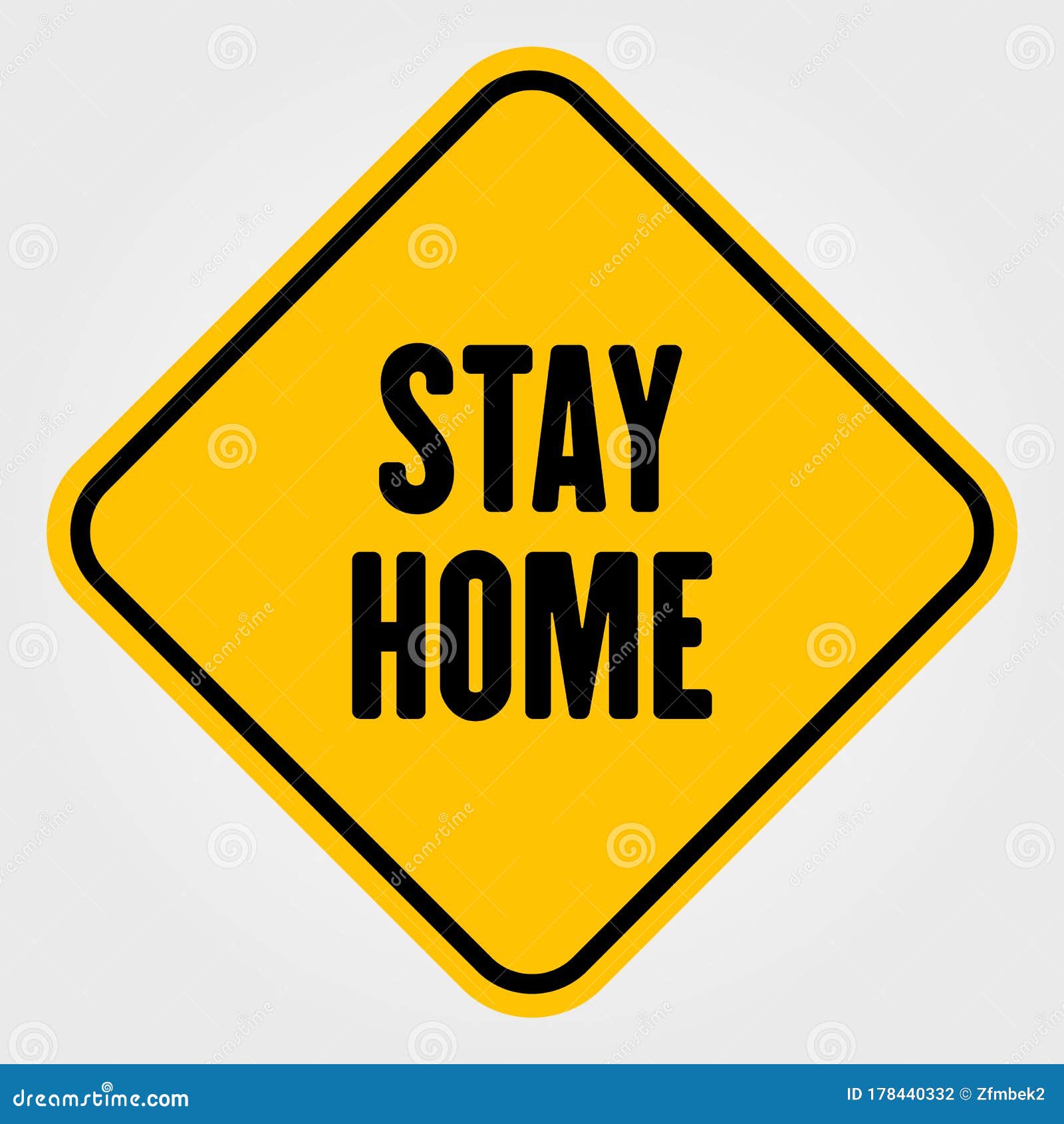 Stay Home Sign Isolated on White Background. Vector Illustration Stock ...