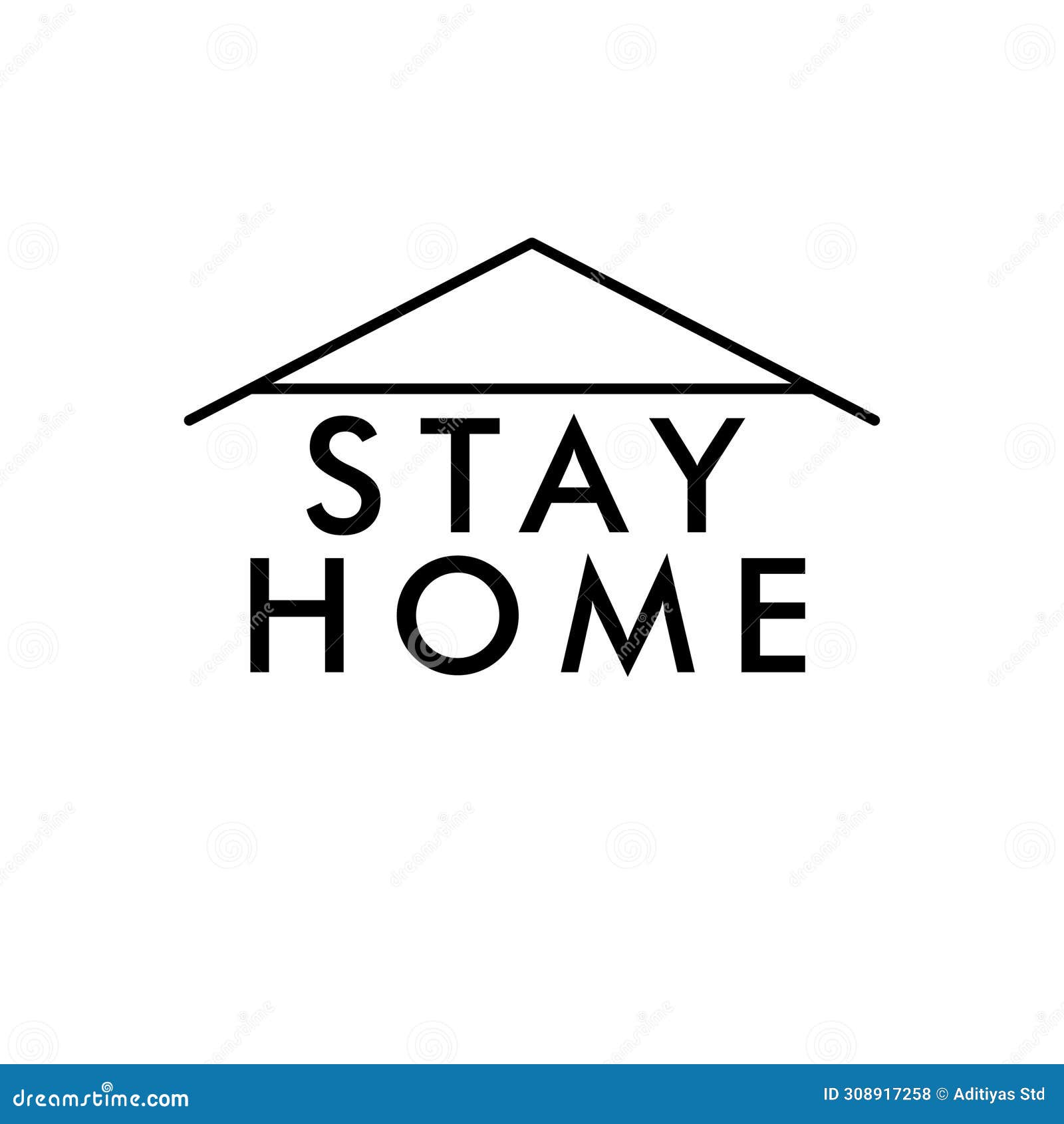 Stay at Home Slogan with House.vector. Stock Illustration ...
