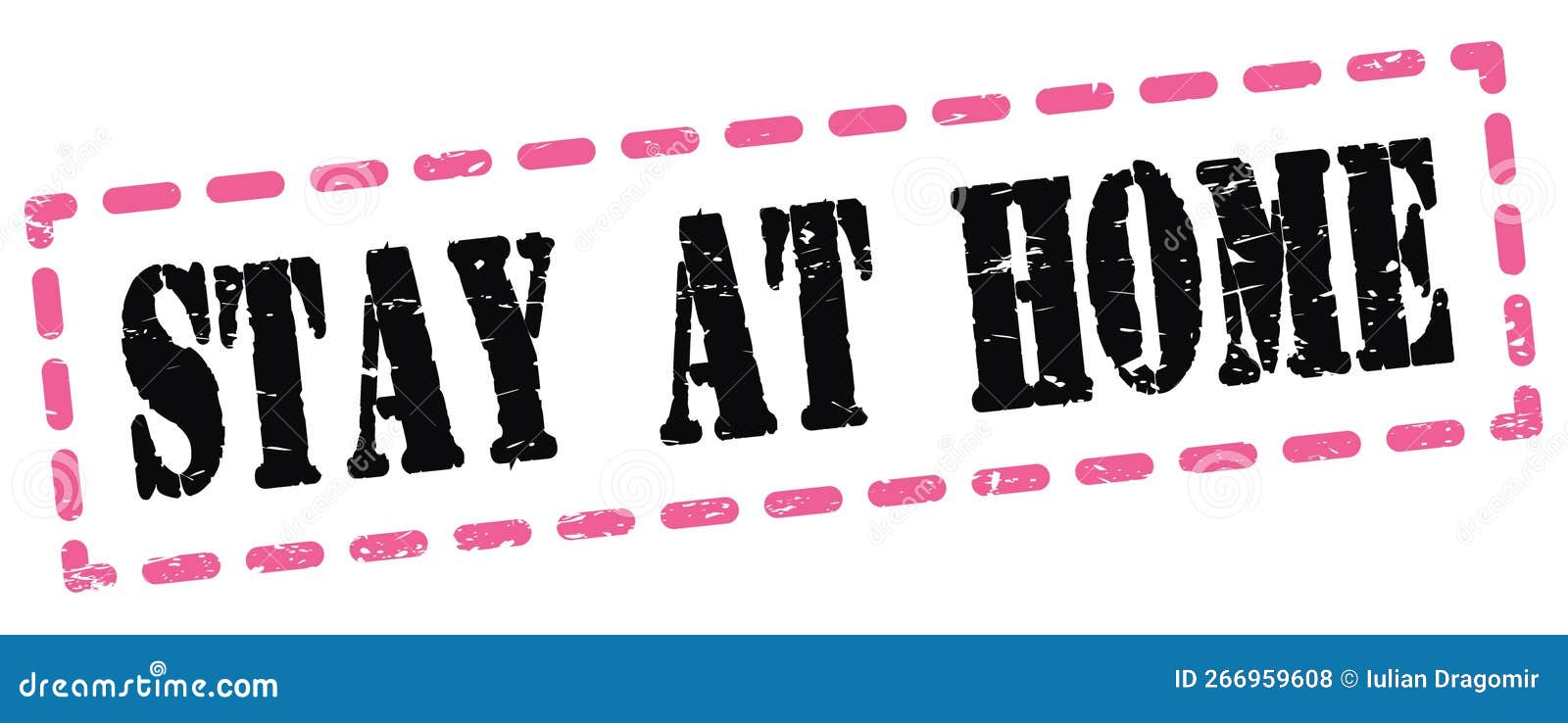 STAY at HOME Text Written on Pink-black Stamp Sign Stock Illustration ...
