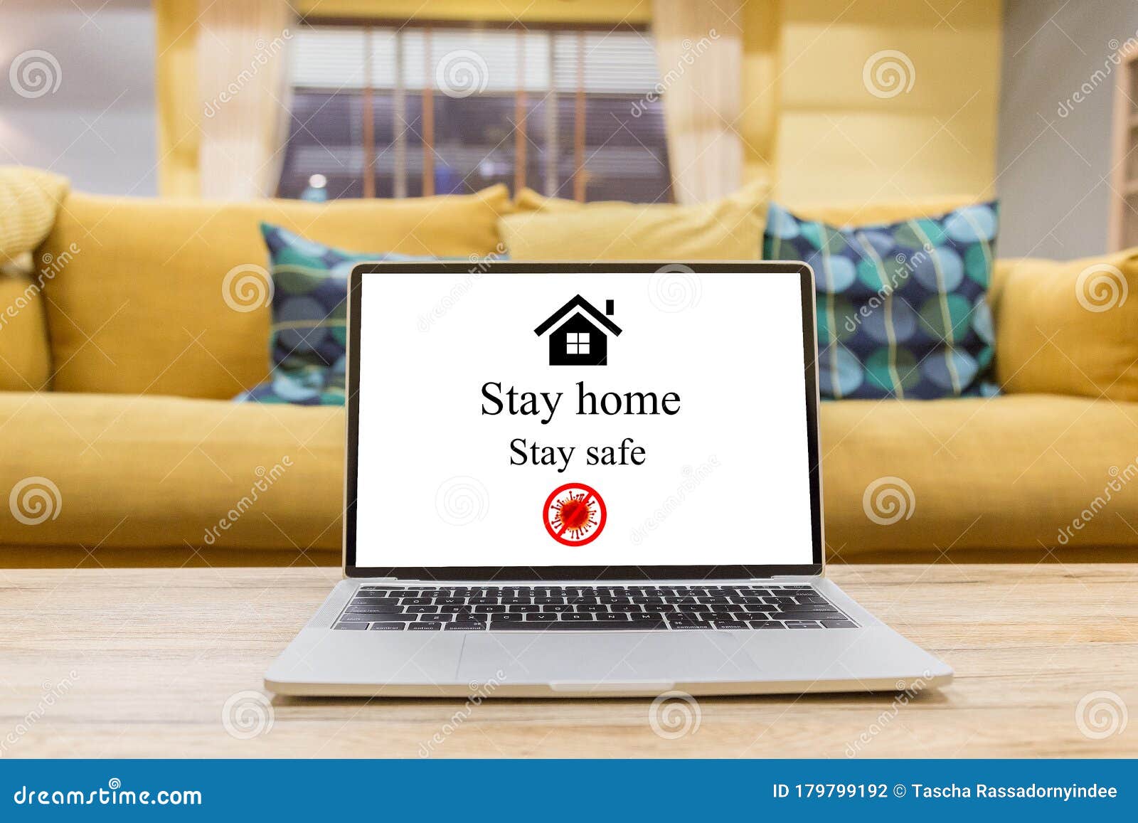 Stay at Home To Reduce Risk of Infection and Spreading the Virus Stock ...