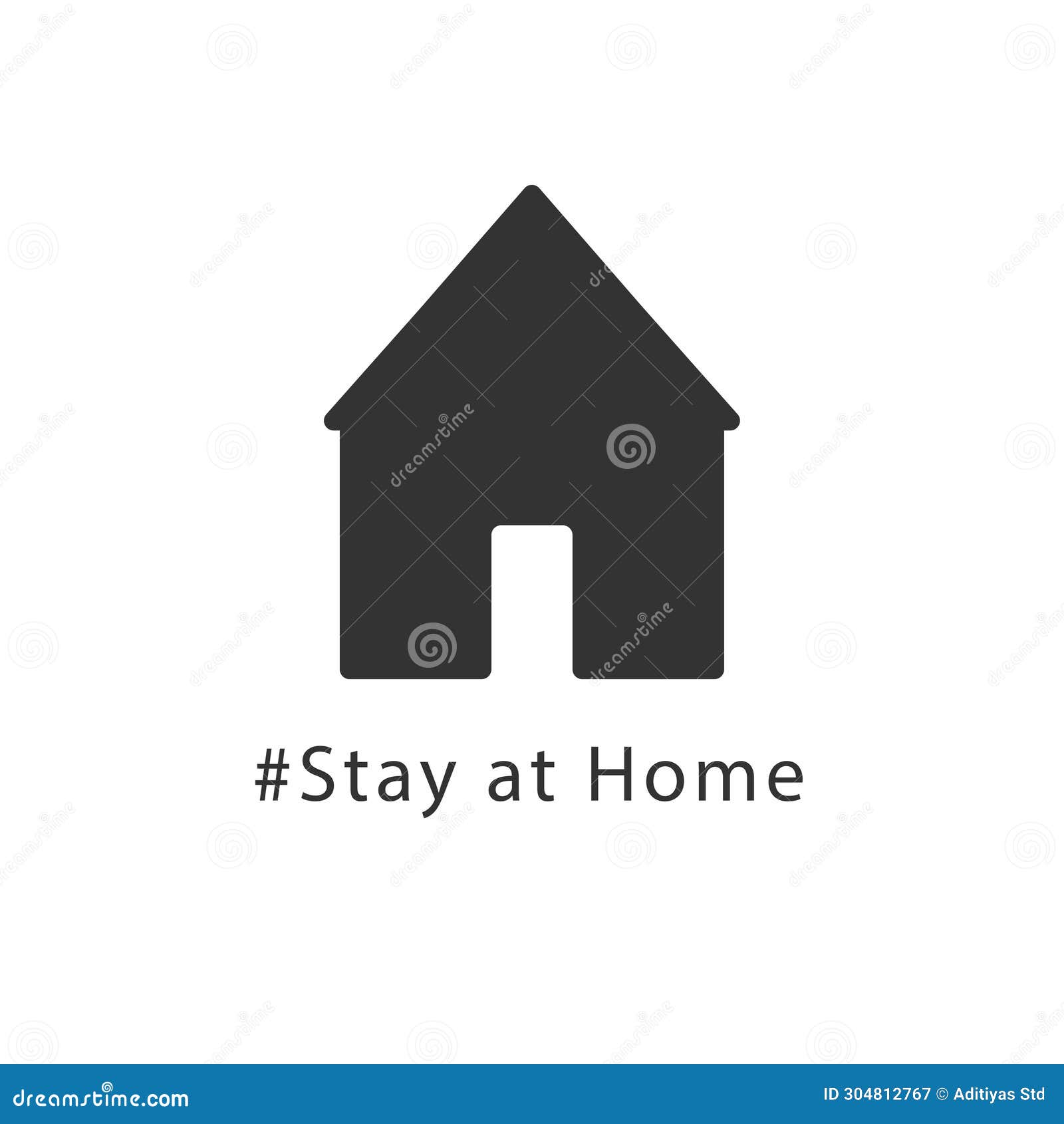 Stay at Home Vector Flat Style. Stock Vector - Illustration of designer ...