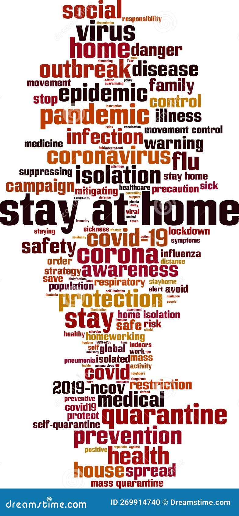 Stay at home word cloud stock illustration. Illustration of fear ...