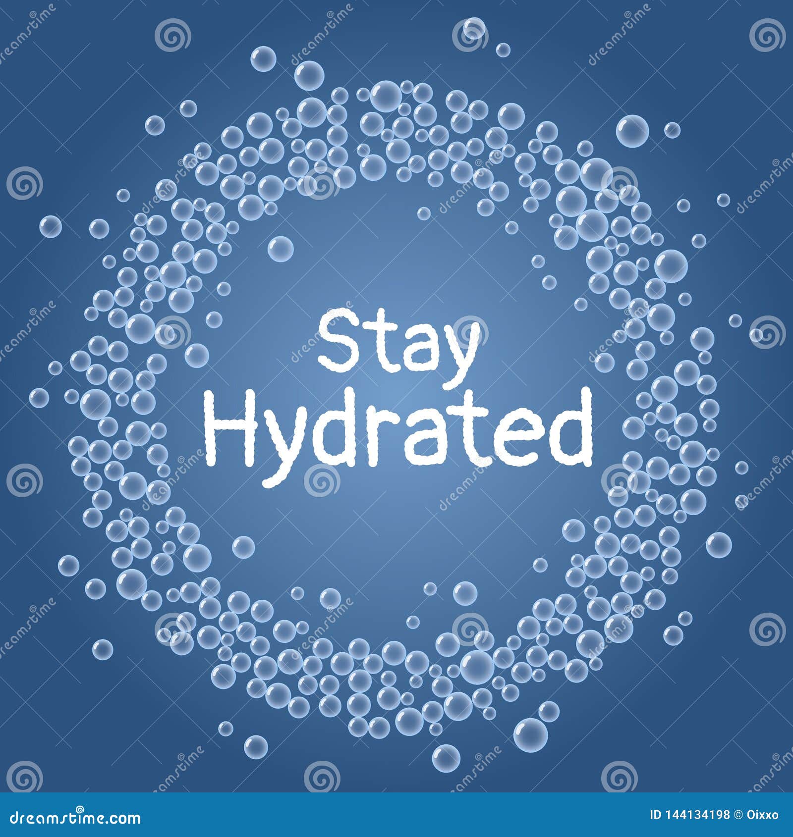 Stay Hydrated Text. Drink Water Blue Bubbles Wreath Postcard Stock ...