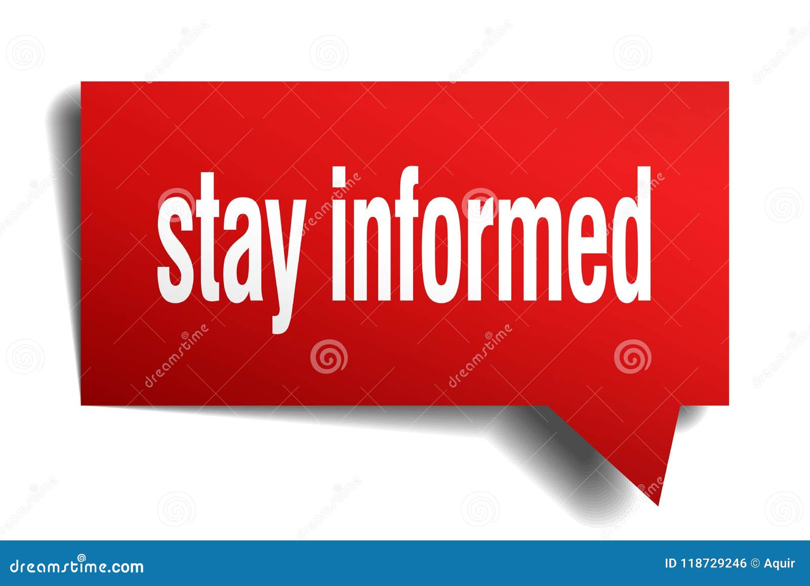 Stay Informed Red 3d Speech Bubble Stock Vector - Illustration of ...