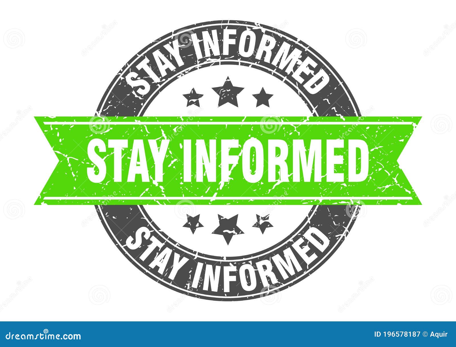 Stay informed stamp stock vector. Illustration of peeler - 196578187