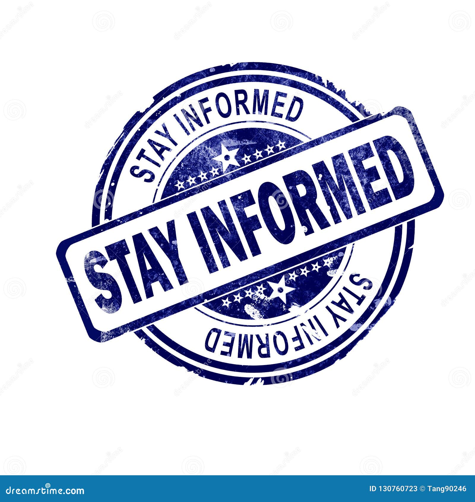 Stay Informed Word with Blue Round Stamp Stock Illustration ...