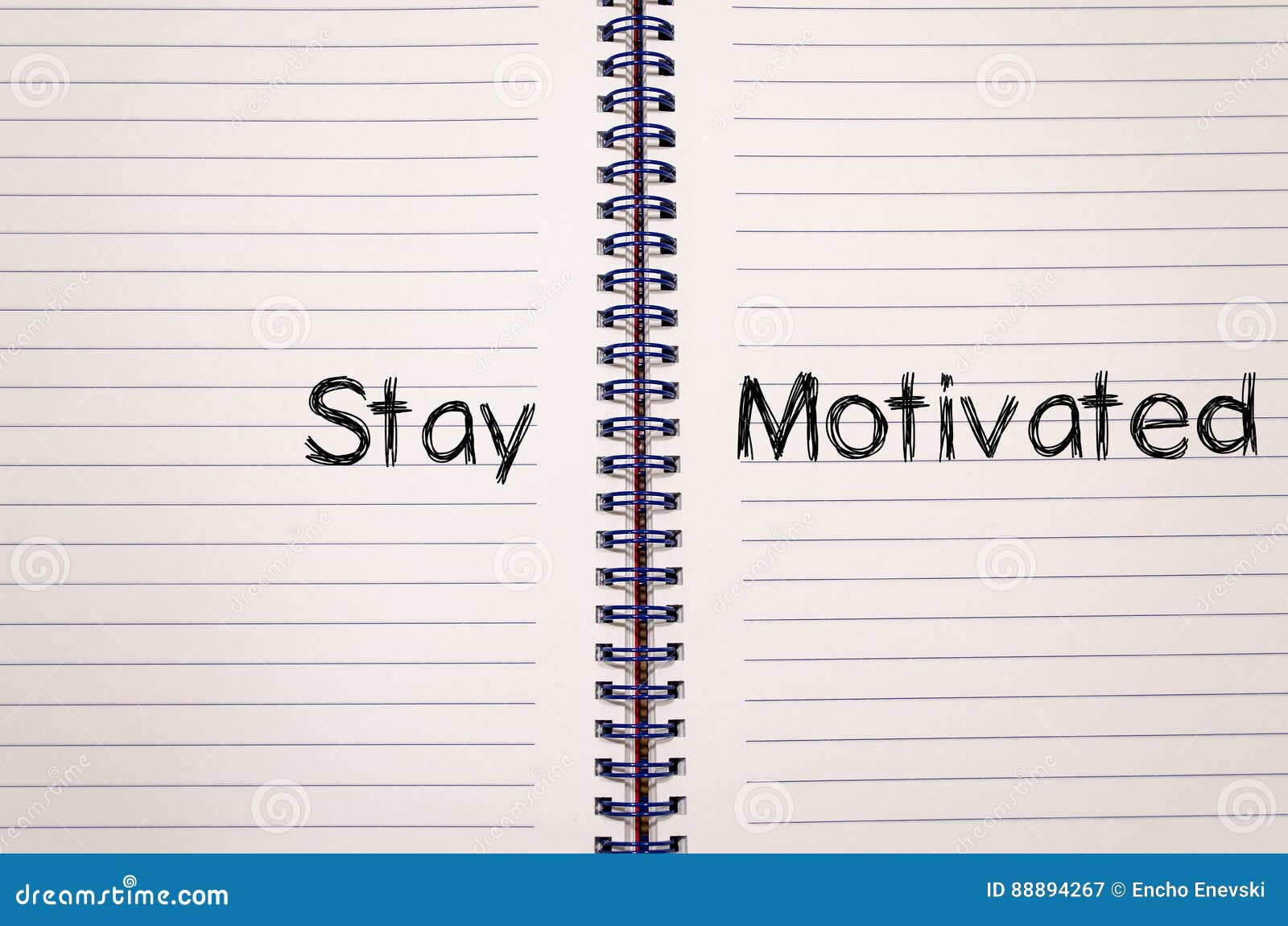 Stay Motivated Write on Notebook Stock Image - Image of genius, human ...