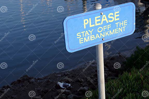 Stay Off the Embankment! stock image. Image of bird, order - 45131
