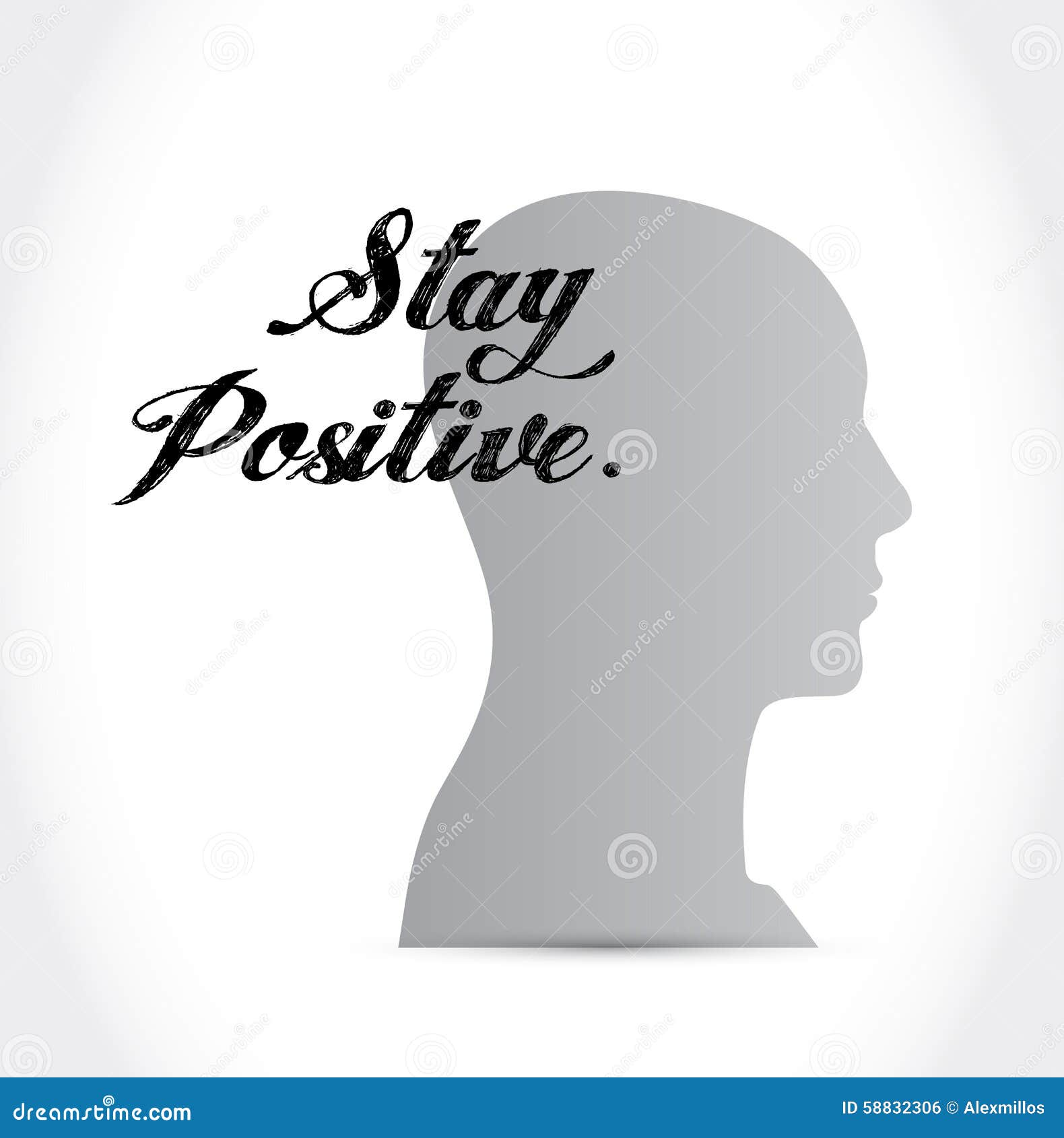 Stay Positive Brain Sign Illustration Design Stock Illustration ...