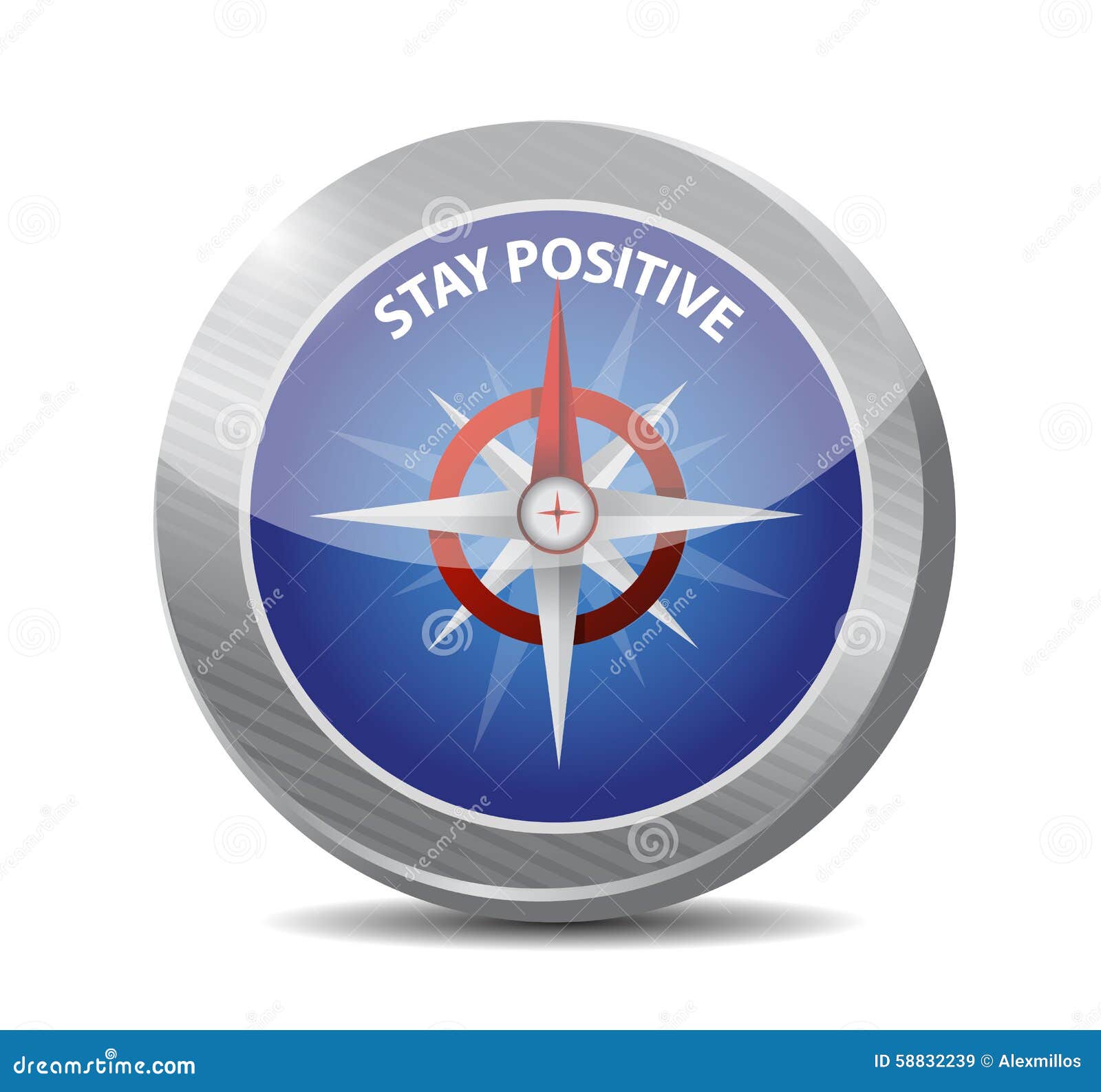 Stay Positive Compass Sign Illustration Design Stock Illustration ...
