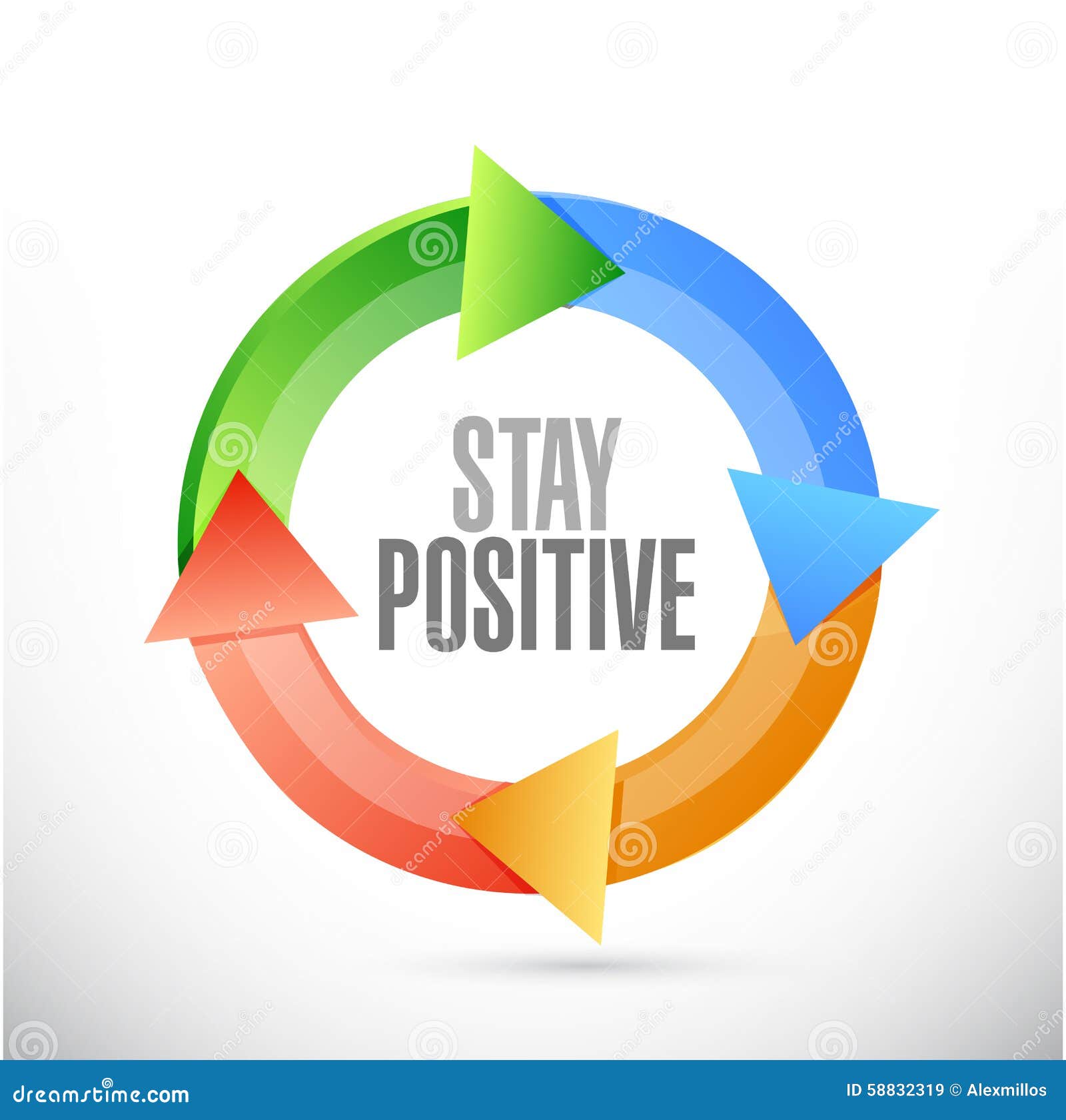 Stay Positive Cycle Sign Illustration Design Stock Illustration ...