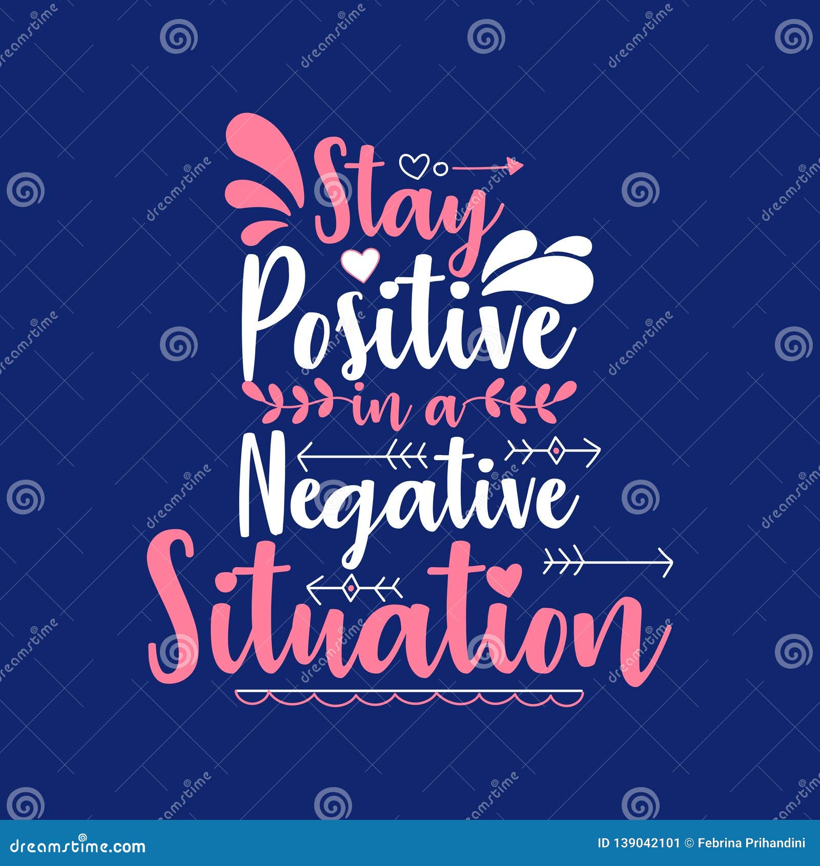 Stay Positive in a Negative Situation Stock Vector - Illustration of ...