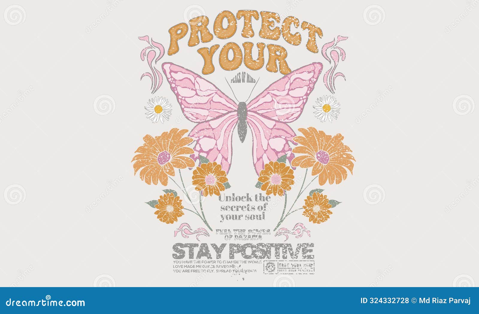Stay Positive. Protect Your Peace of Mind Stock Vector - Illustration ...