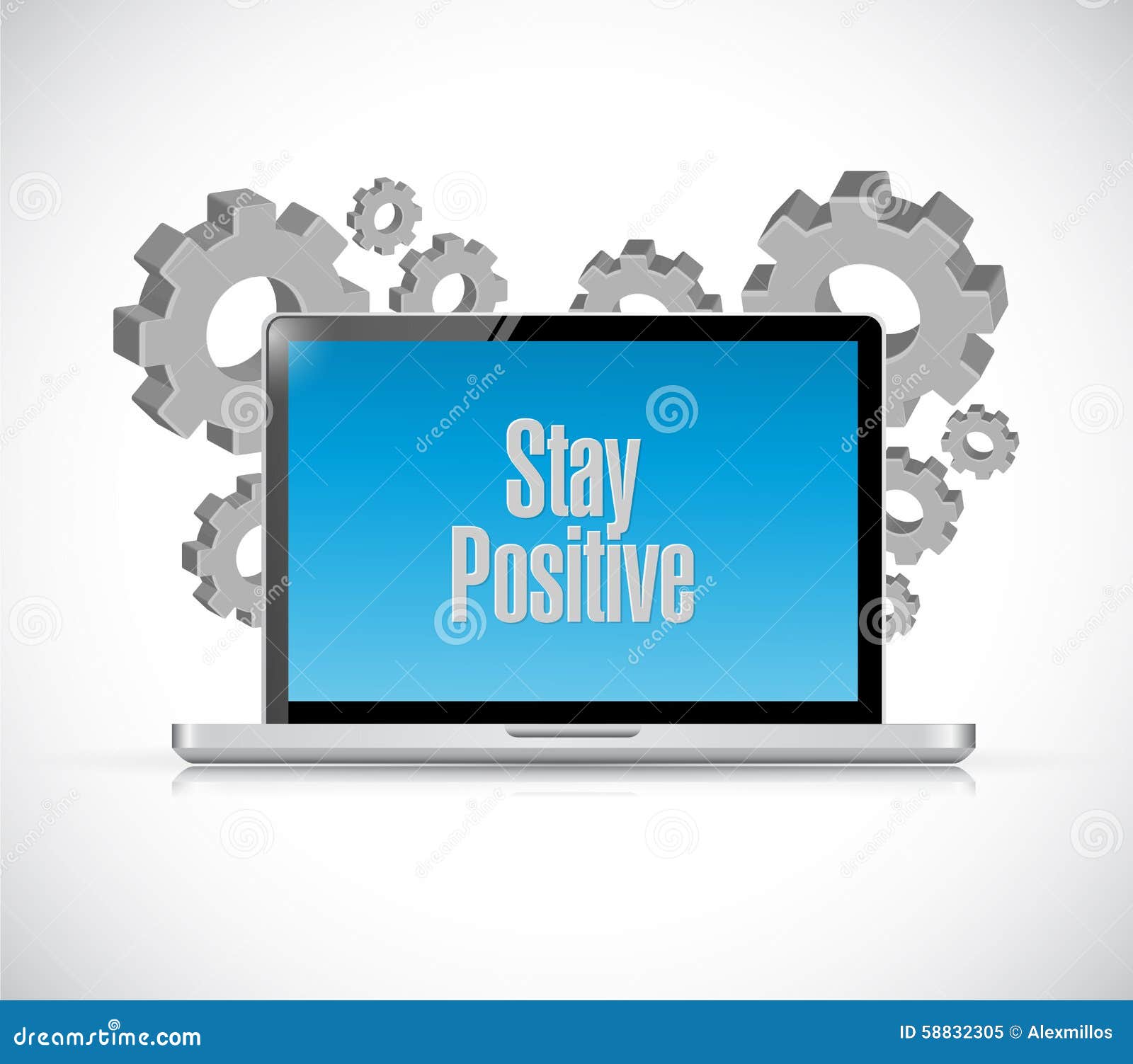 Stay Positive Tech Computer Sign Illustration Stock Illustration ...