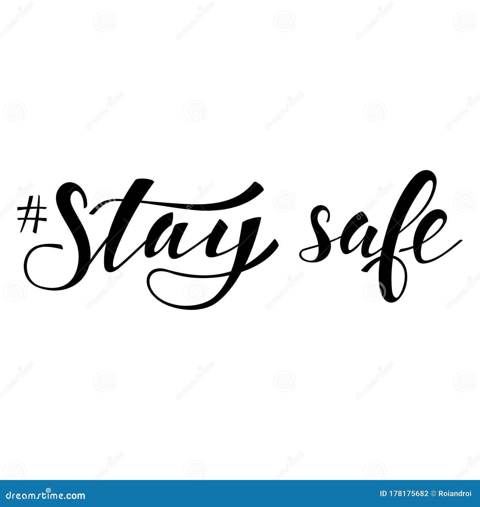 Stay Safe Handwritten Vector Text Stock Vector - Illustration of ...