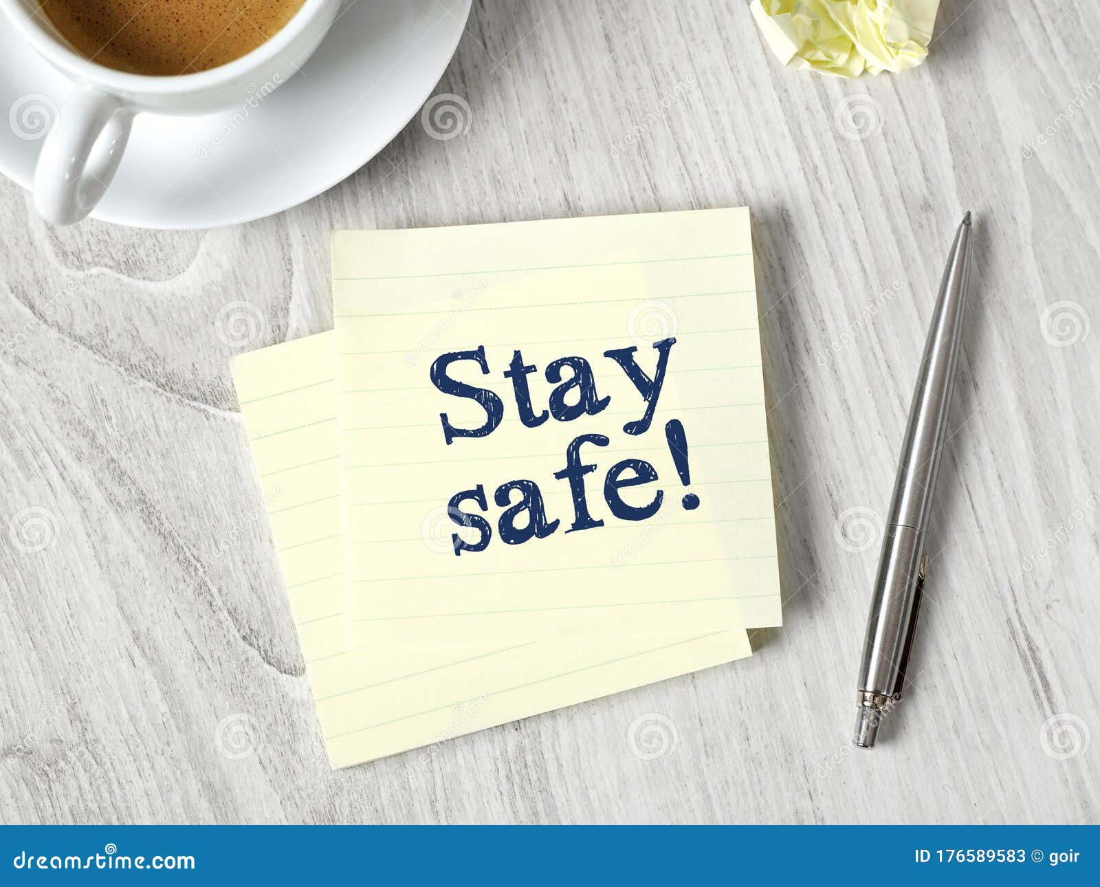 Stay Safe Message on Post-it Stock Image - Image of home, pandemic ...