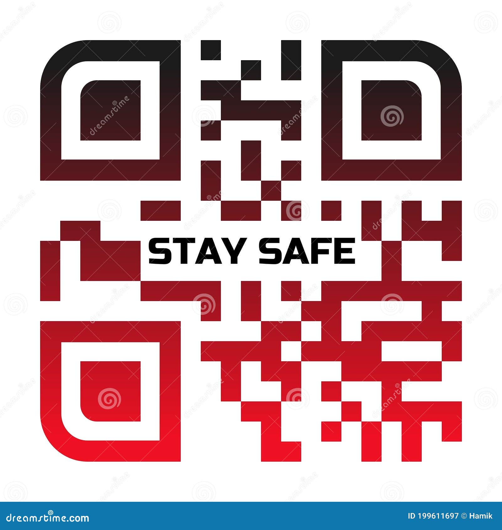 Stay safe QR code stock illustration. Illustration of epidemic - 199611697
