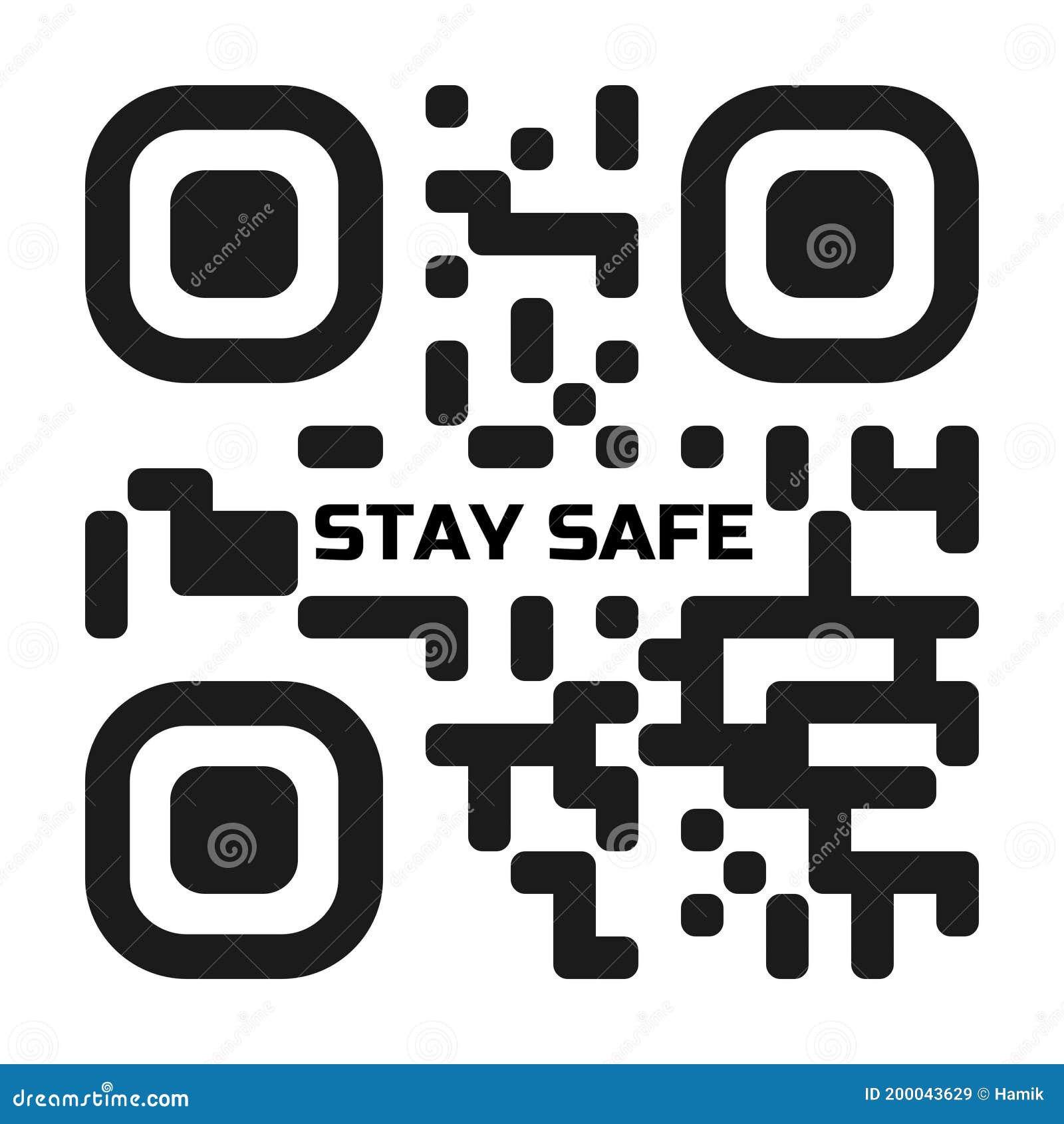Stay Safe QR Code Vector | CartoonDealer.com #200043629