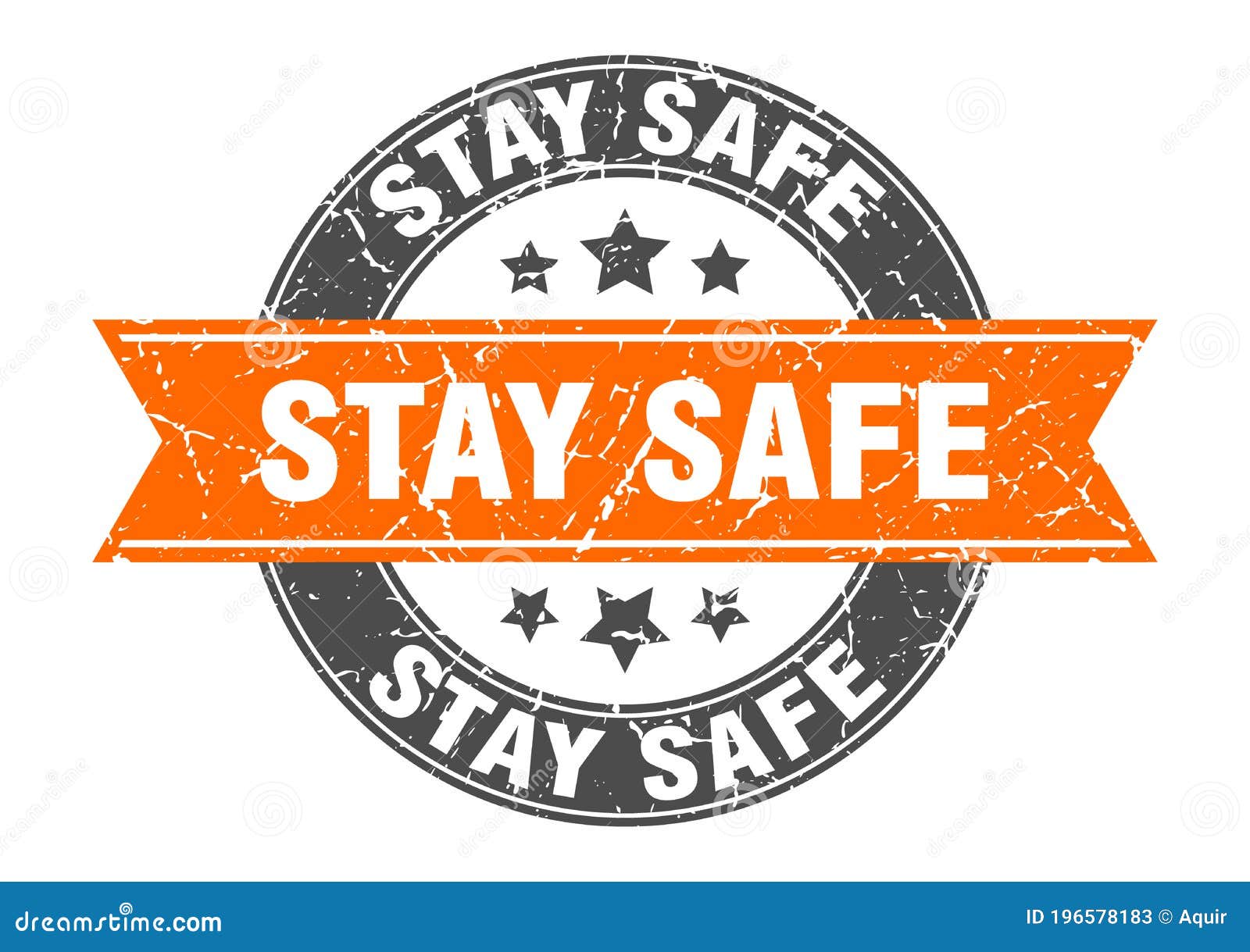 Stay Safe Round Stamp with Ribbon. Label Sign Stock Vector ...