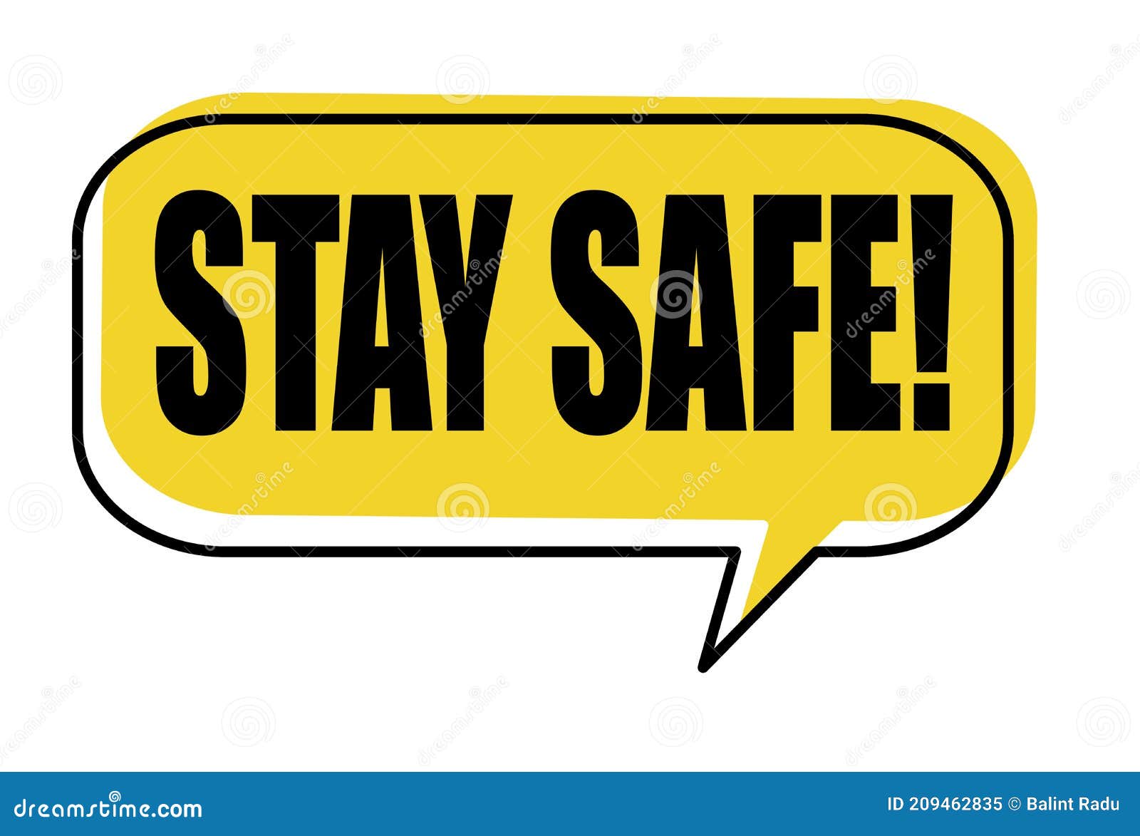 Stay Safe Speech Bubble on White Stock Vector - Illustration of healthy ...