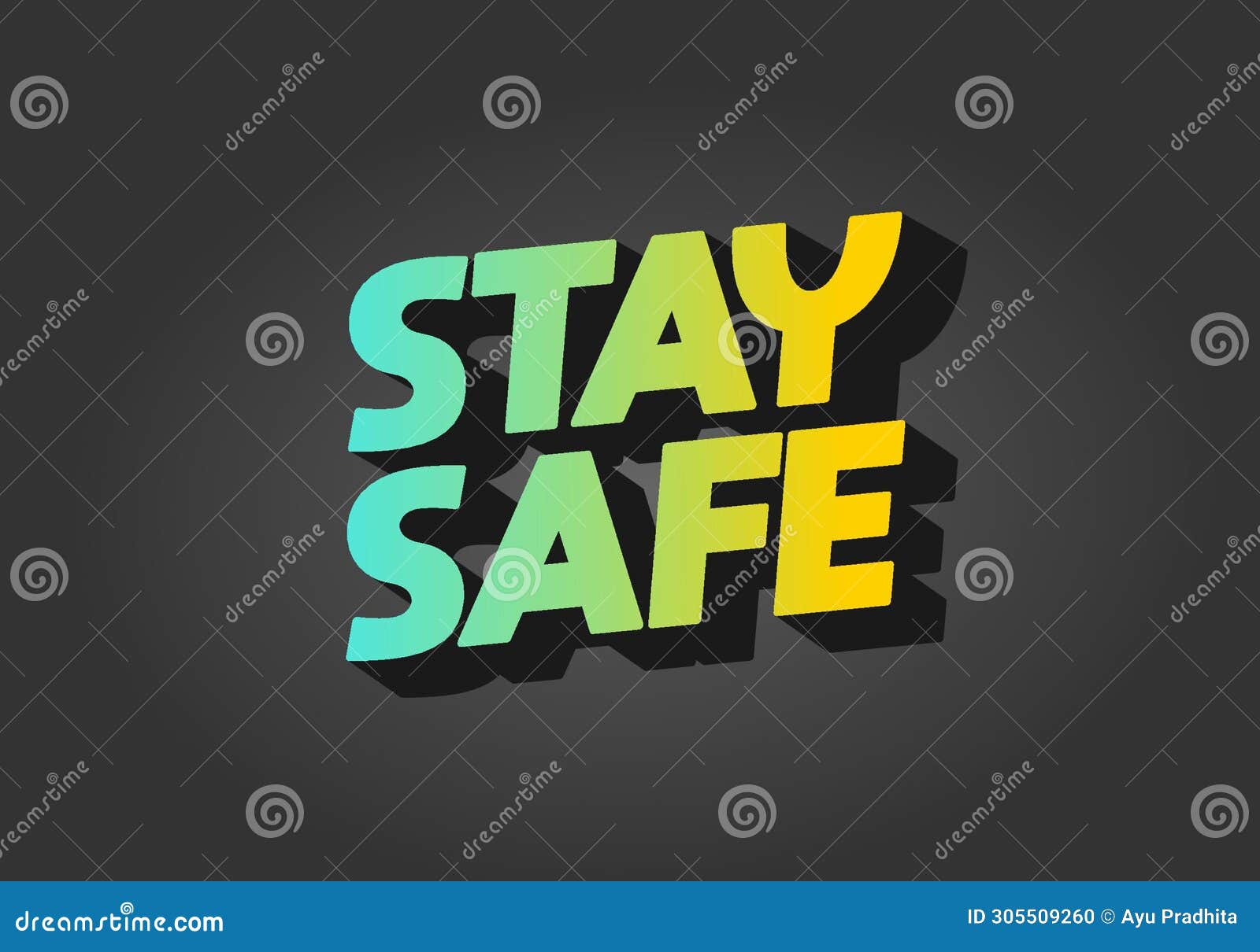 Stay Safe. Text Effect in 3d Look and Eye Catching Colors Stock ...