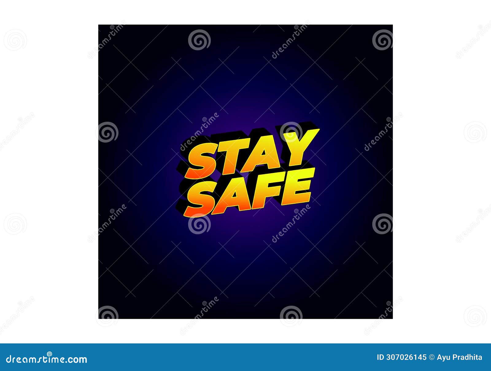 Stay Safe. Text Effect in 3d Look and Eye Catching Colors Stock Vector ...