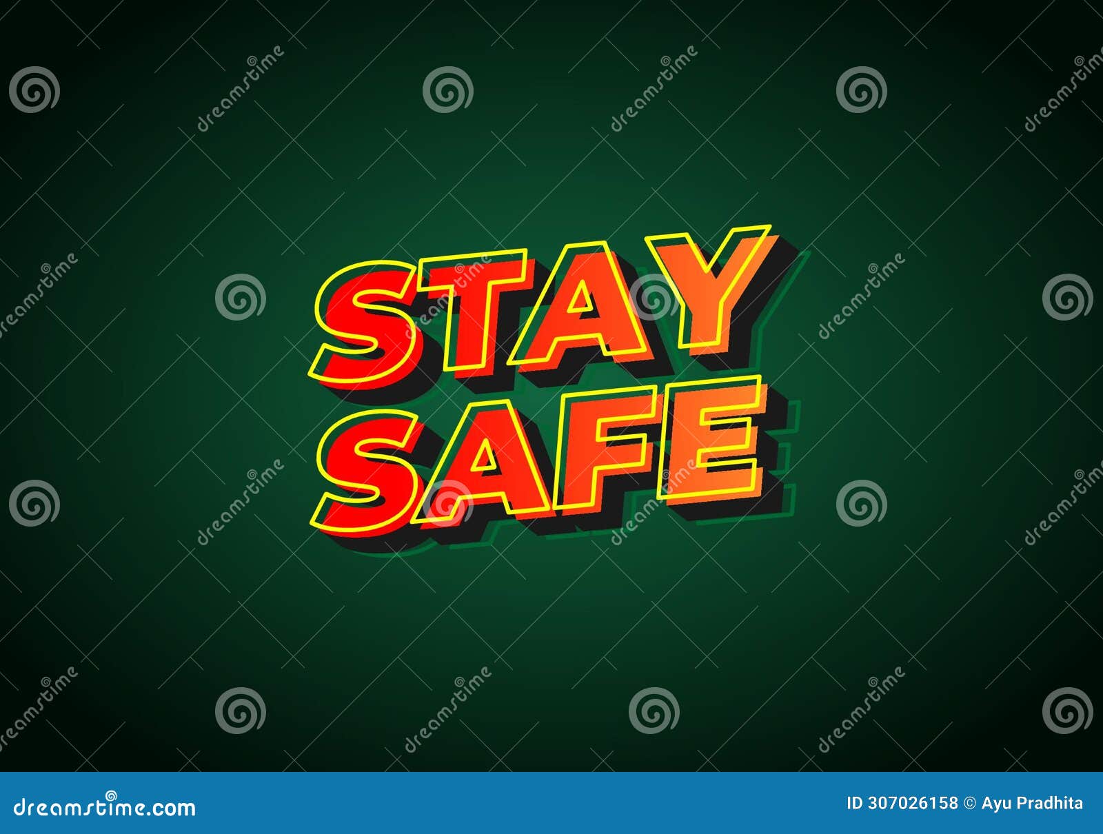 Stay Safe. Text Effect in 3d Look and Eye Catching Colors Stock Vector ...
