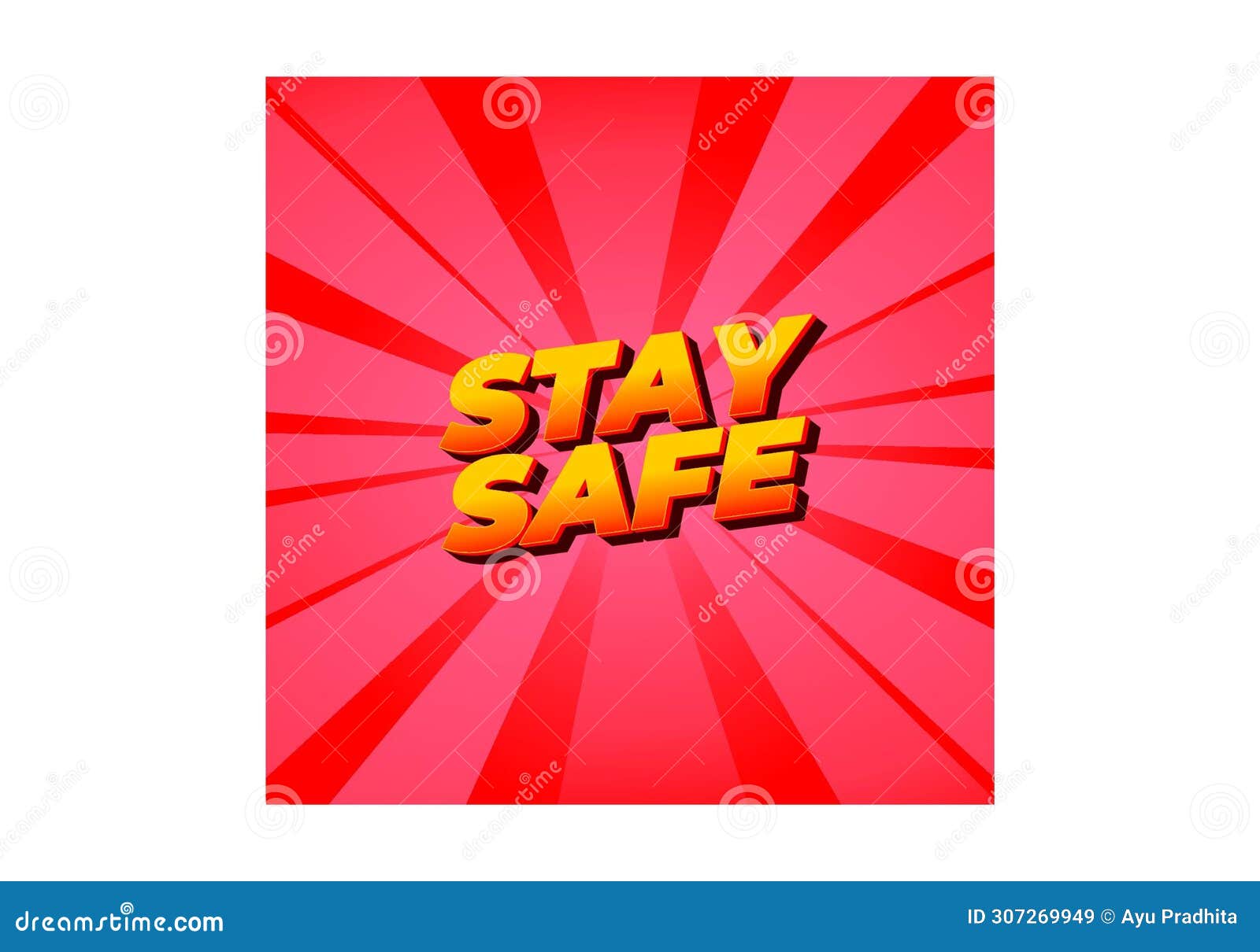 Stay Safe. Text Effect in 3d Look and Eye Catching Colors Stock Vector ...