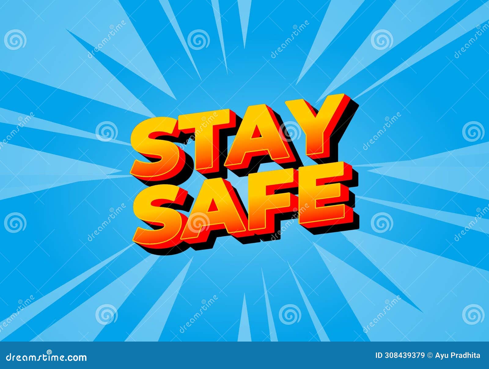 Stay Safe. Text Effect in 3d Look and Eye Catching Colors Stock Vector ...