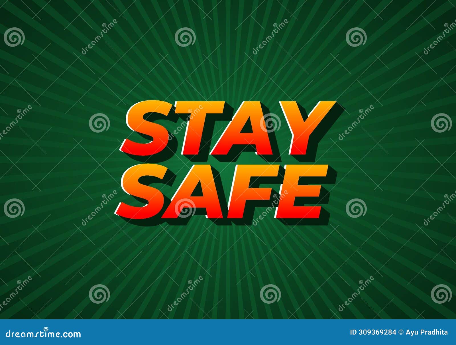 Stay Safe. Text Effect in 3d Look and Eye Catching Colors Stock Vector ...