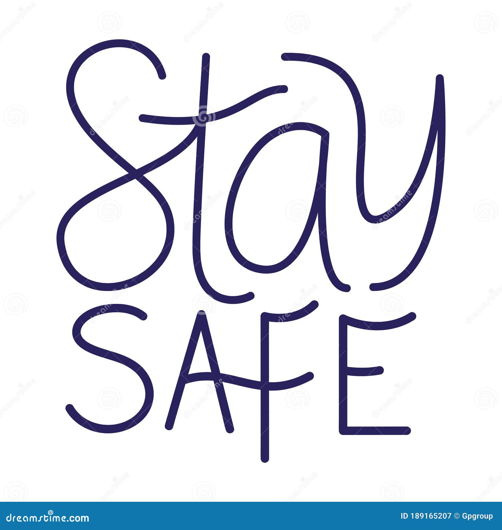 Stay Safe Text Vector Design Stock Vector - Illustration of healthy ...