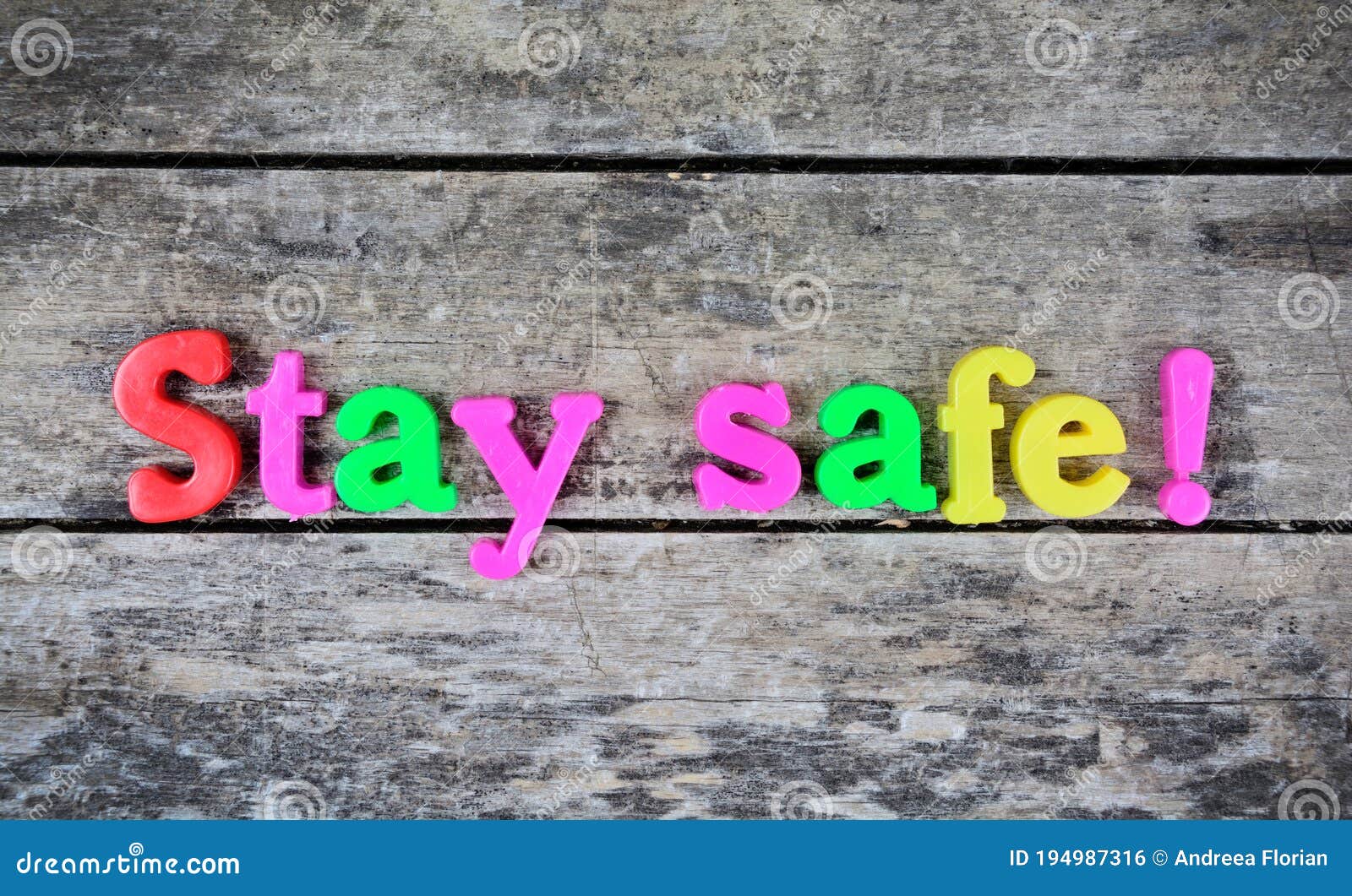 Stay Safe Words on a Wooden Table Stock Photo - Image of health ...