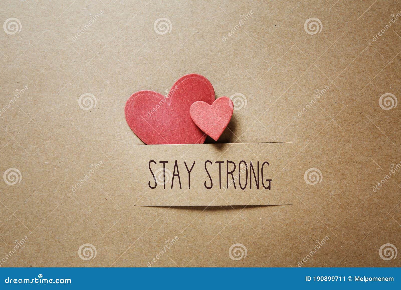Stay Strong Message with Small Hearts Stock Image - Image of corona ...
