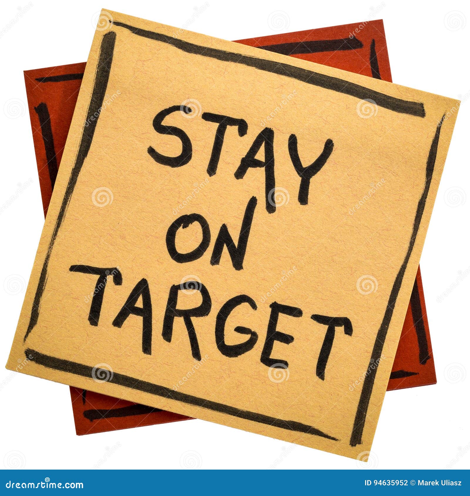 Stay on Target Reminder Note Stock Photo - Image of focus, stay: 94635952