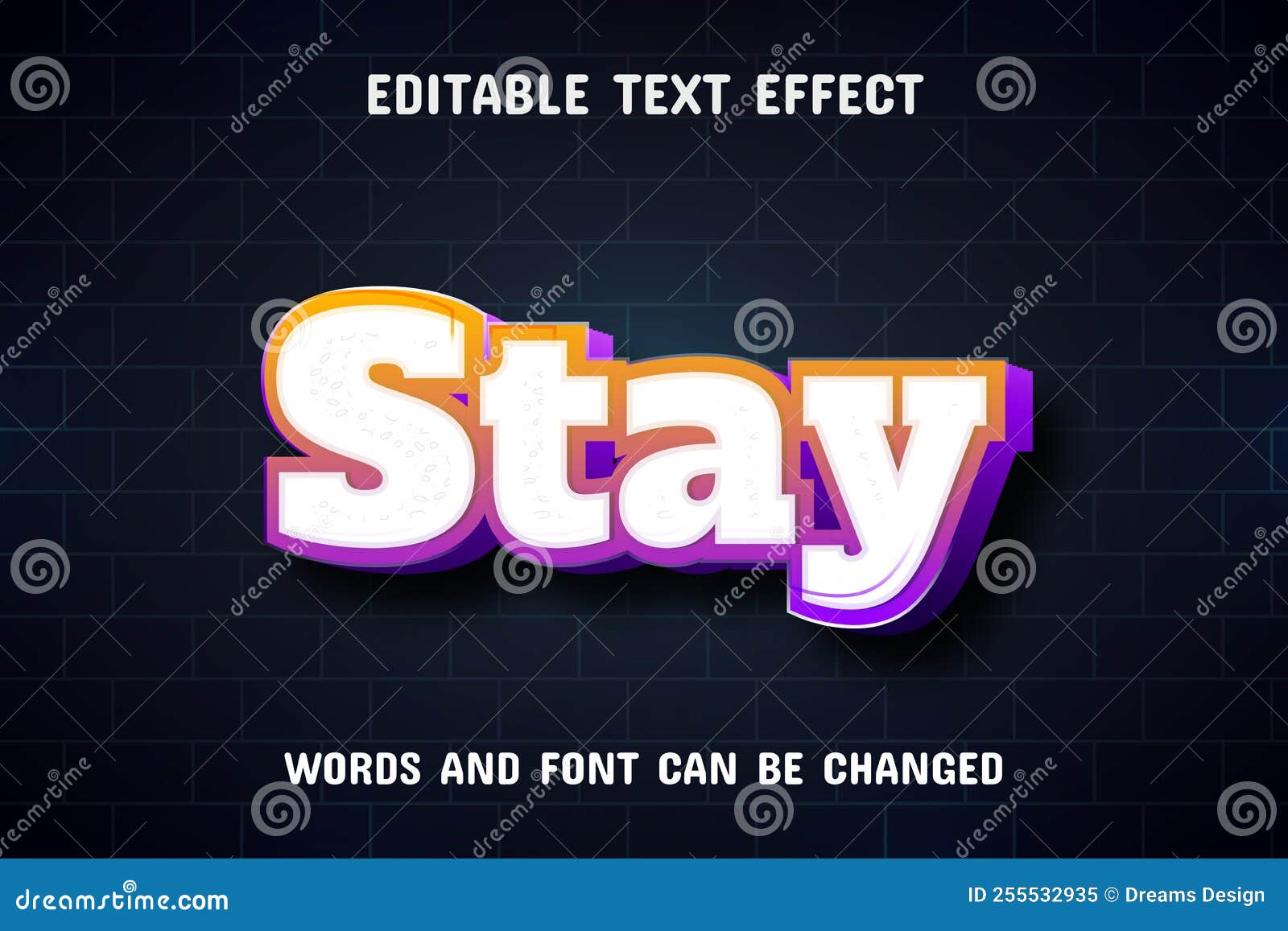 Stay Text - Editable Text Effect Stock Vector - Illustration of sign ...