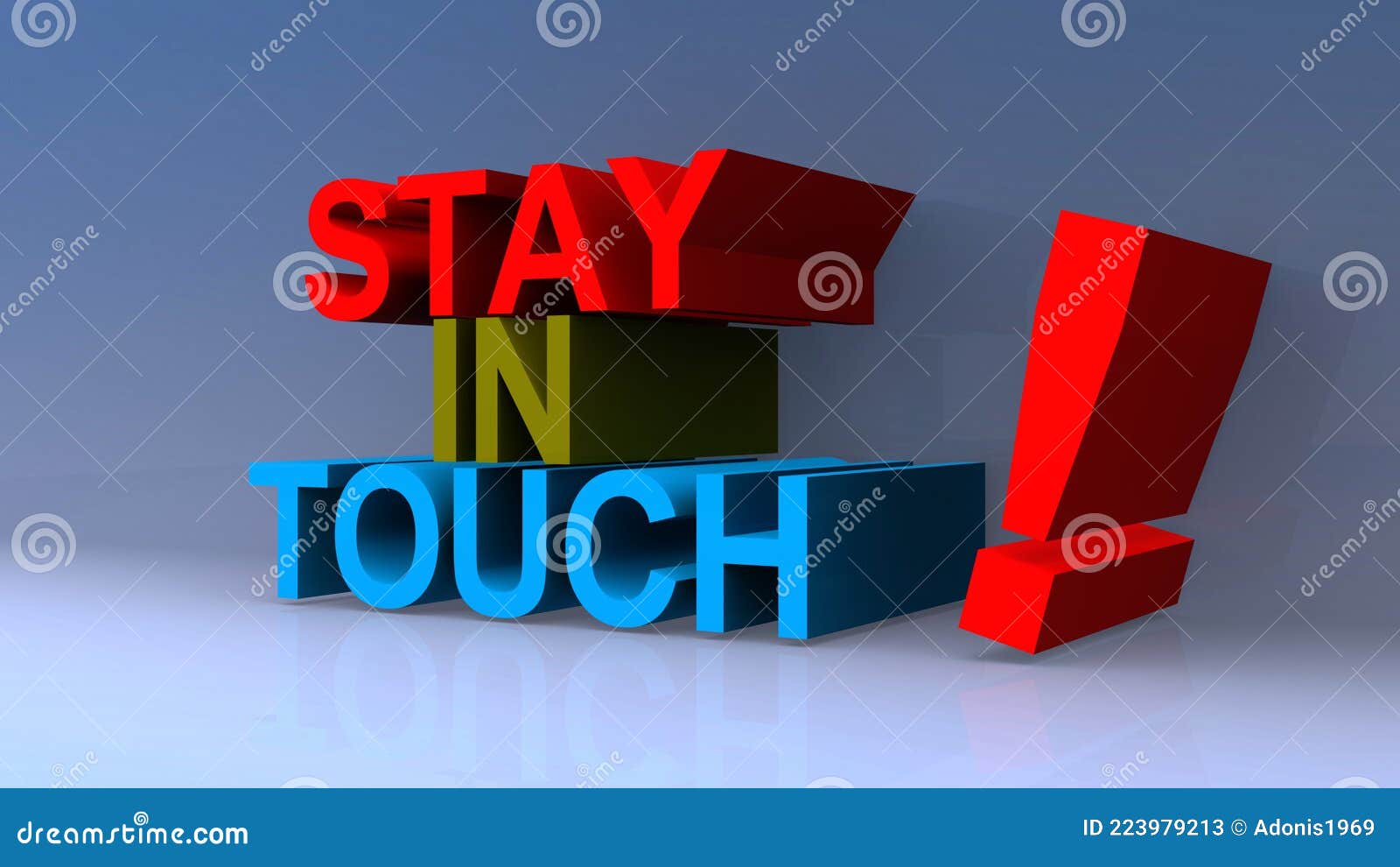 Stay in touch on blue stock illustration. Illustration of follow ...