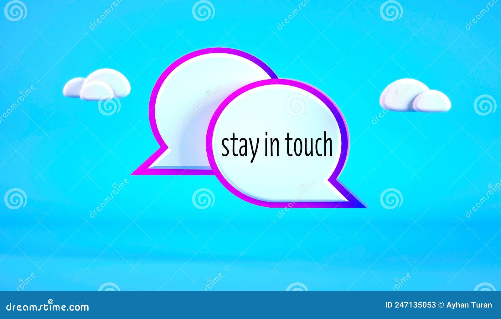 Stay in Touch and 3d Render Stock Illustration - Illustration of ...