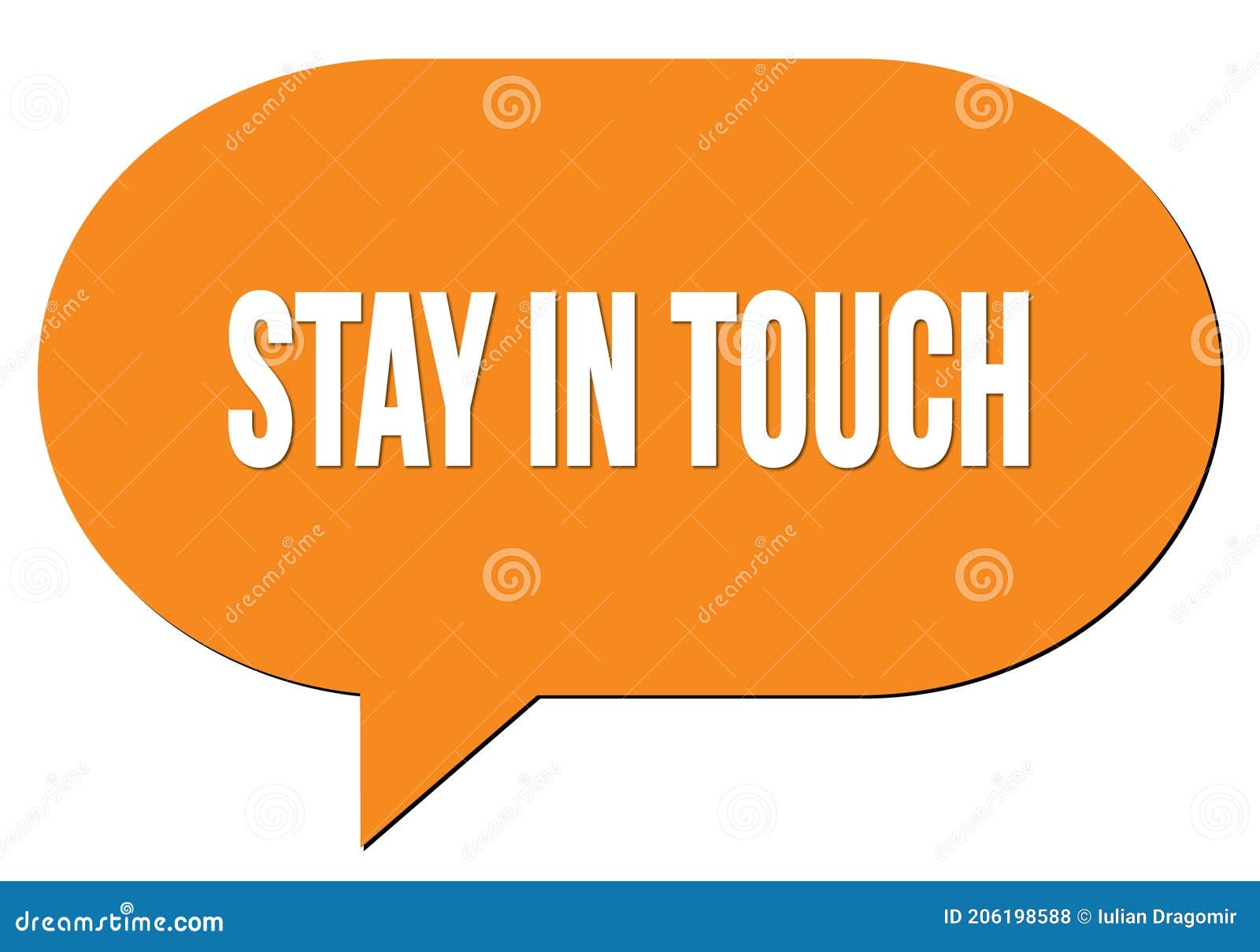 STAY in TOUCH Text Written in an Orange Speech Bubble Stock ...