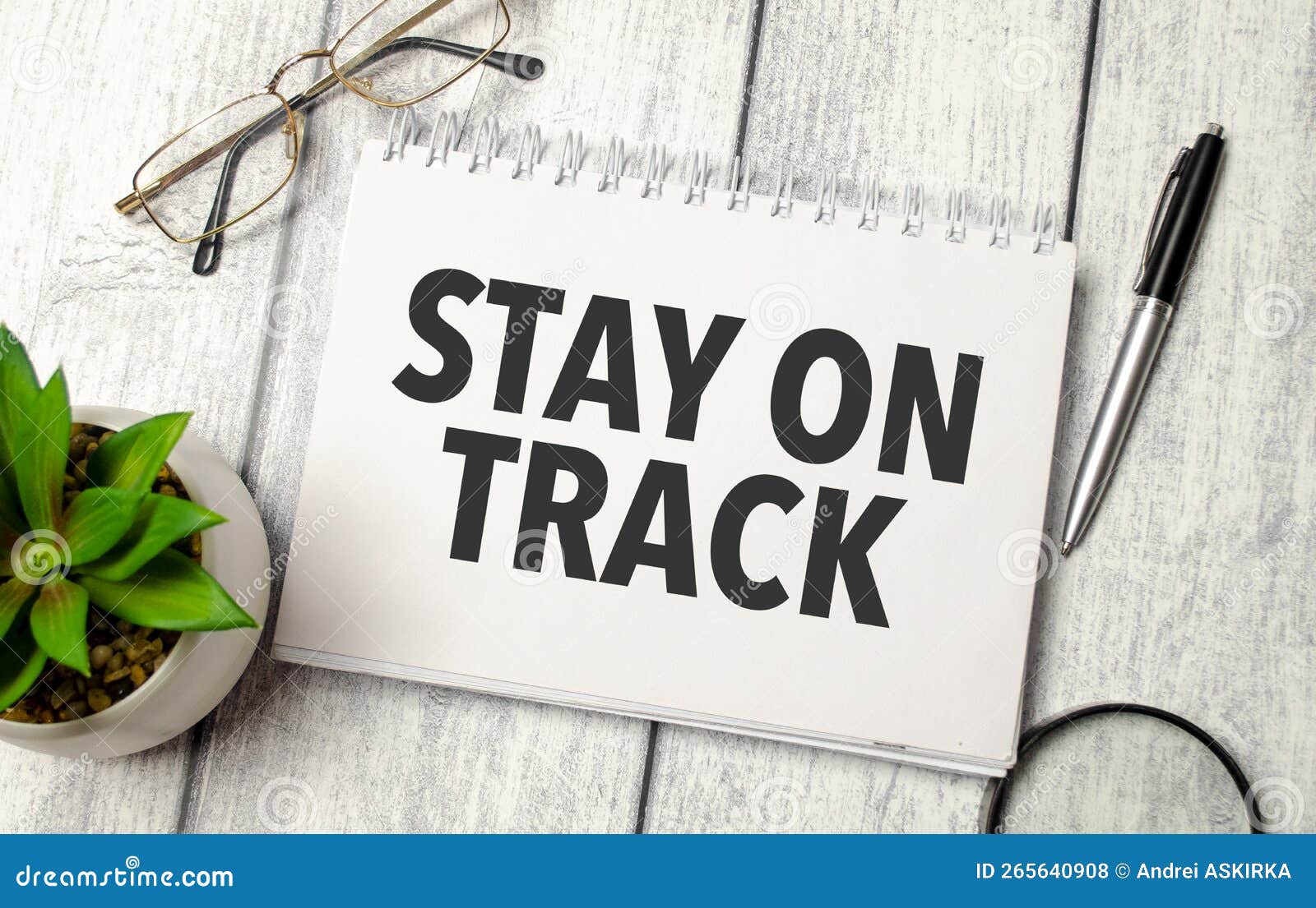 Stay on Track Words with Calculator and Glasses Stock Photo - Image of ...